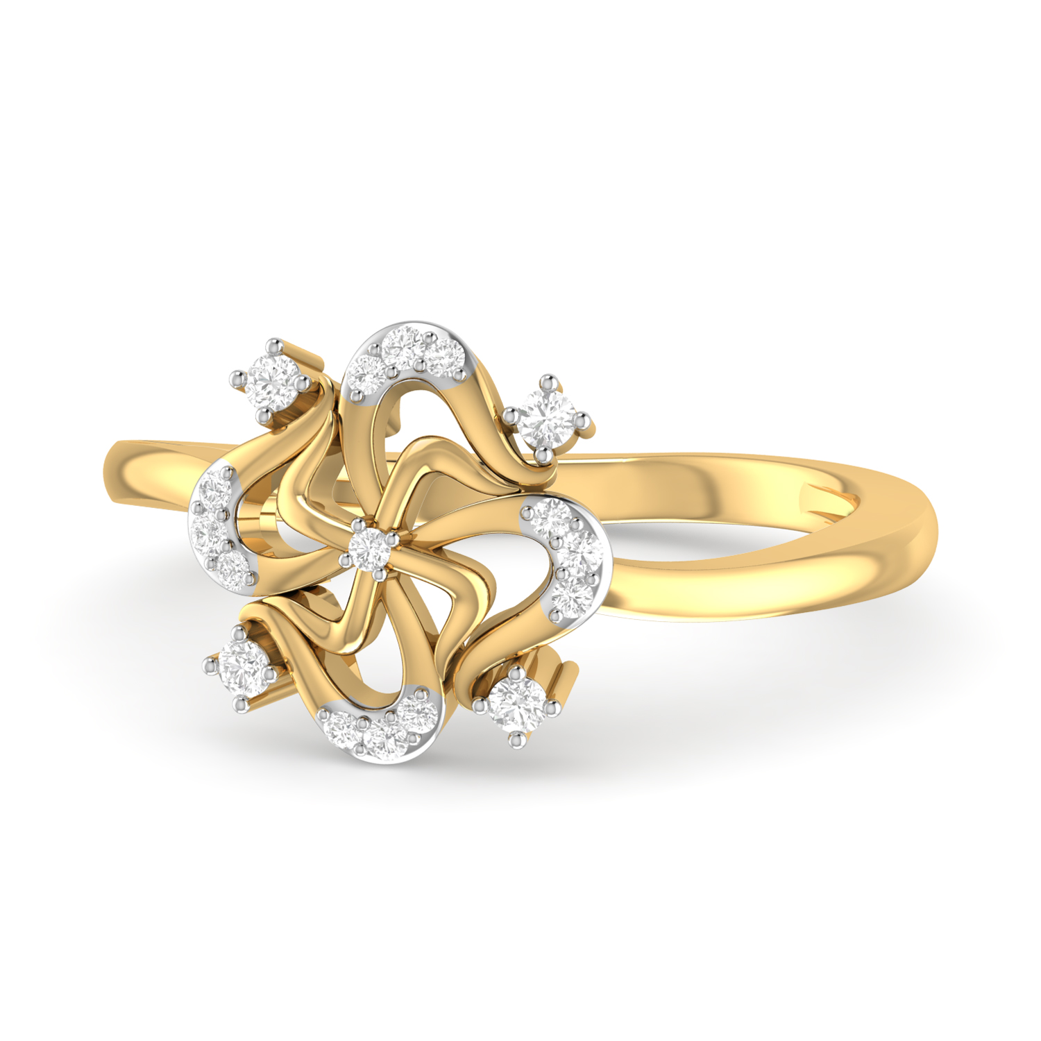 The Double Swastika Diamond Ring | PC Jeweller