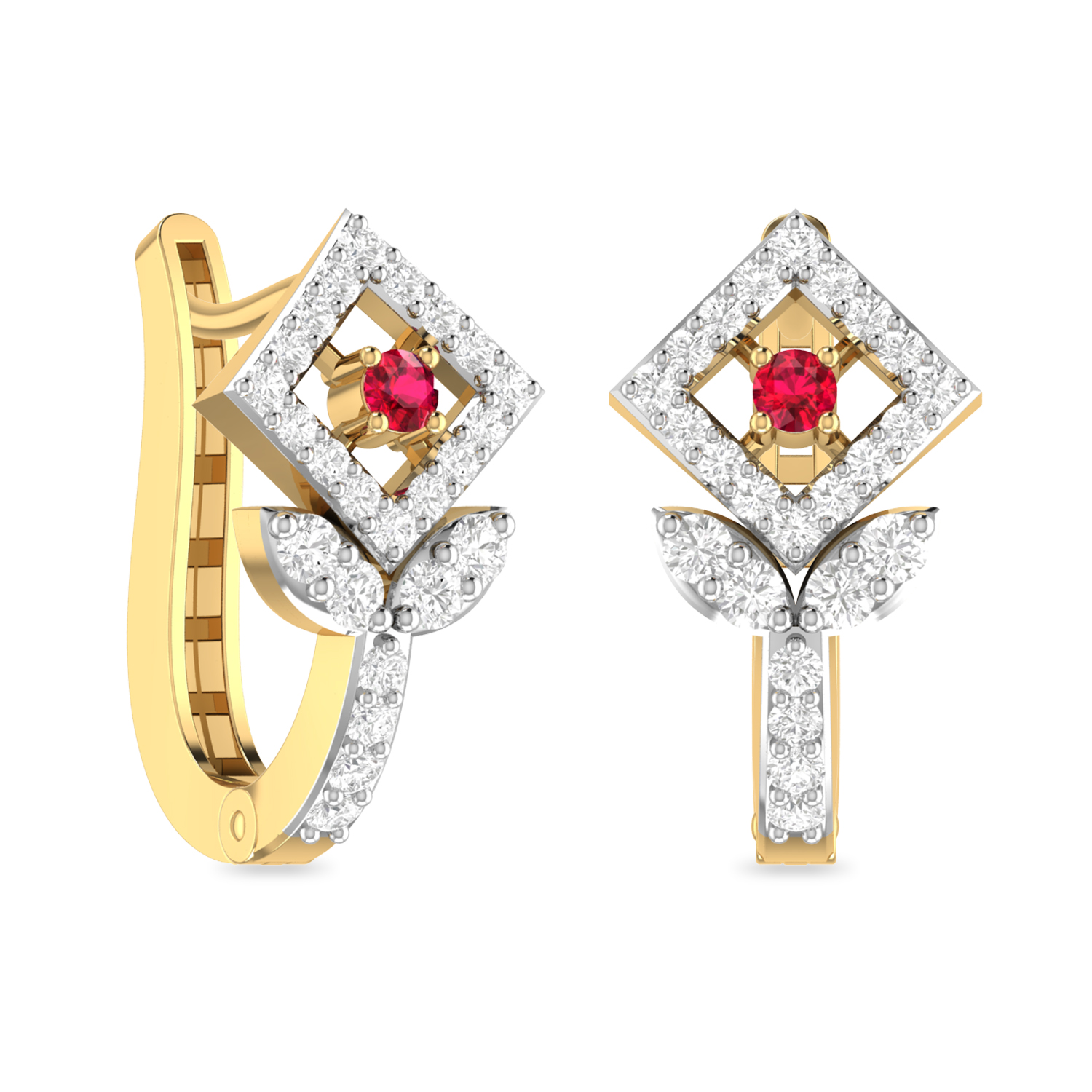 The Llamrei Diamond &amp; Gemstone Earrings by PC Jeweller