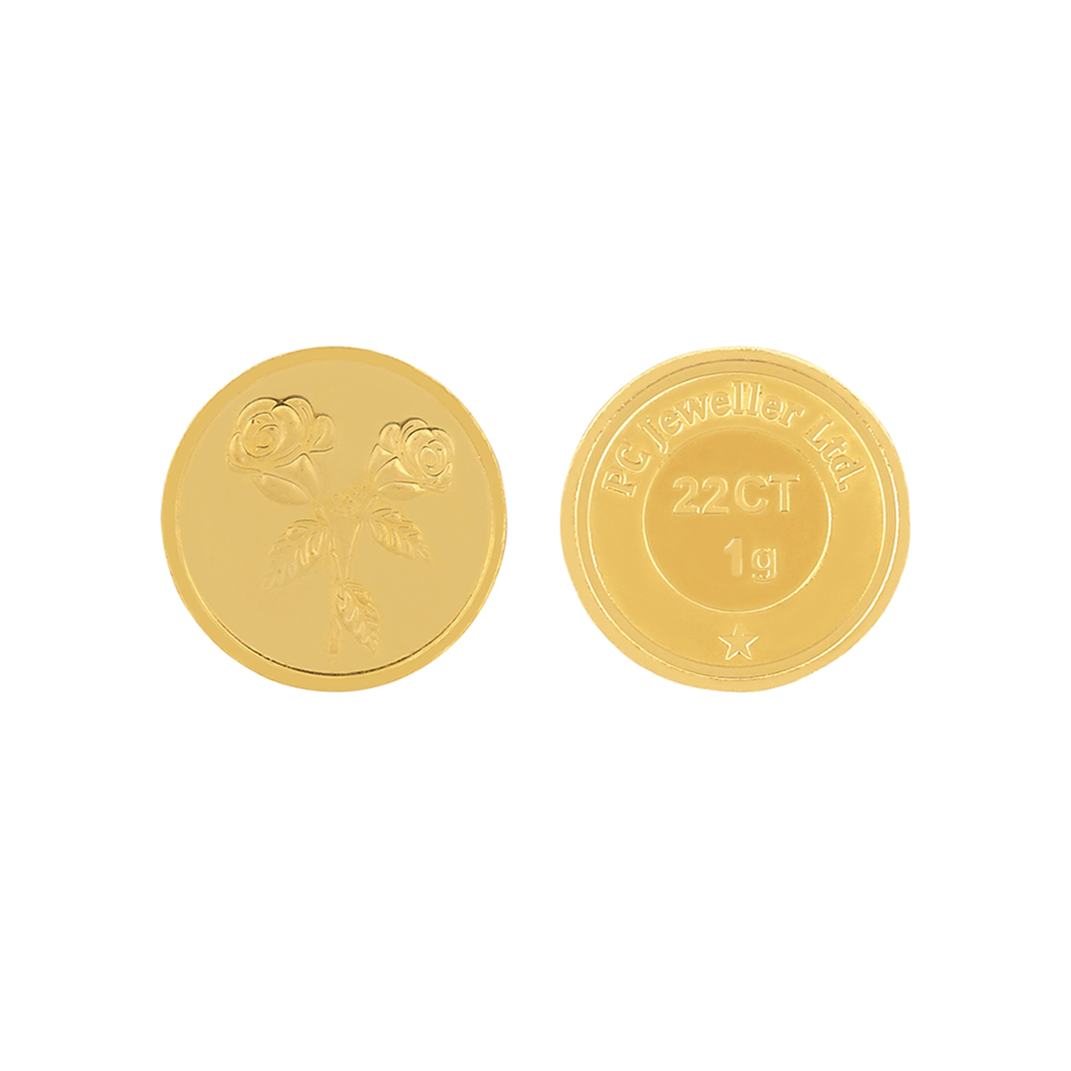 The 1 Gram 22K Rose Gold Coin by PC Jeweller