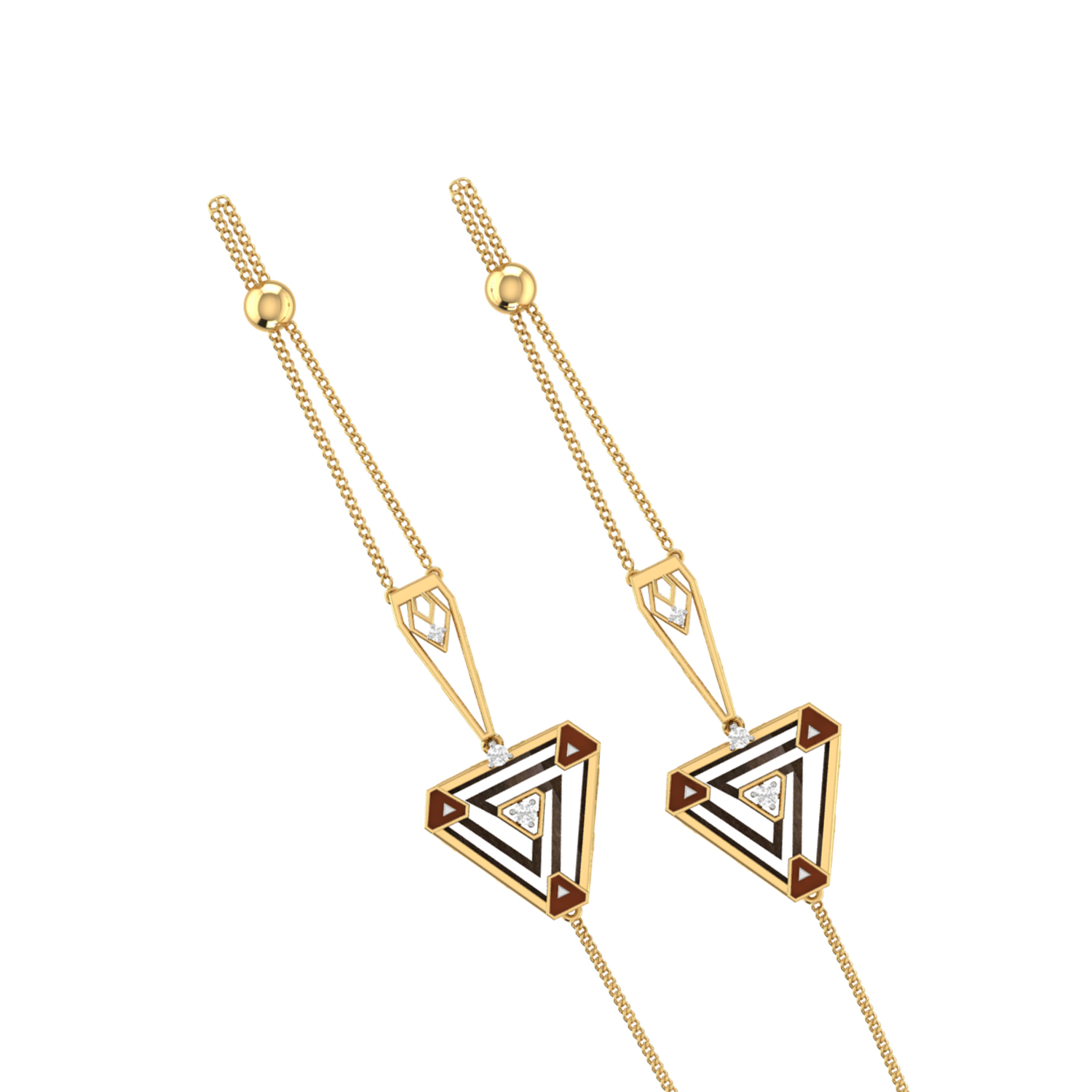 The Kavya Diamond Silver Goggle Chain by PC Jeweller