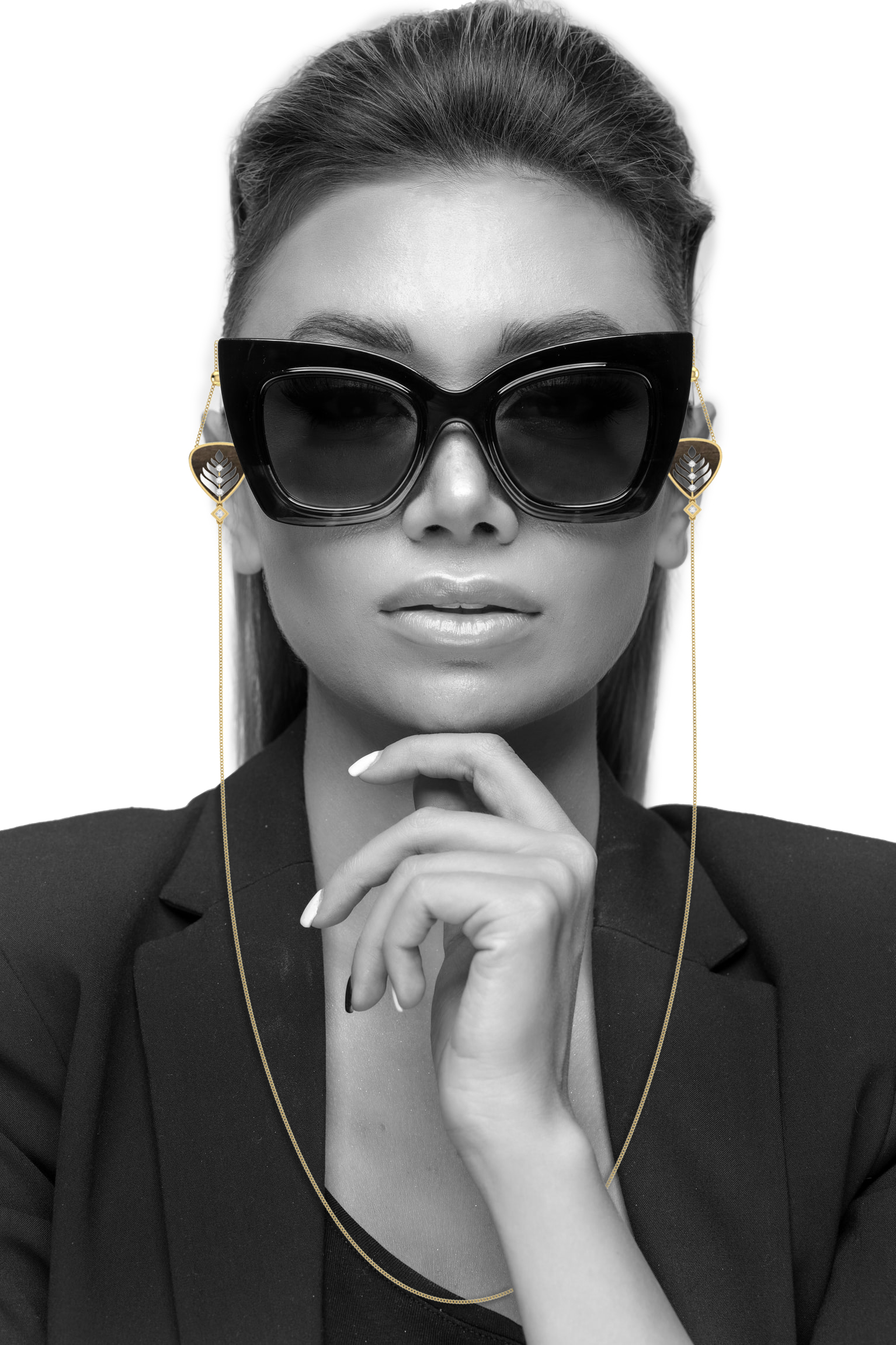 The Nitya Diamond Silver Goggle Chain by PC Jeweller