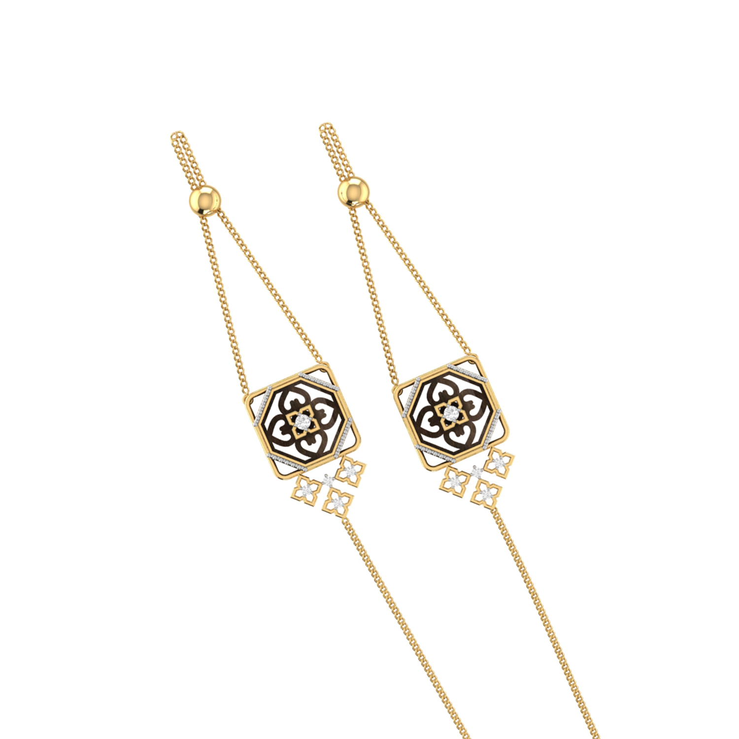 The Mira Diamond Silver Goggle Chain by PC Jeweller