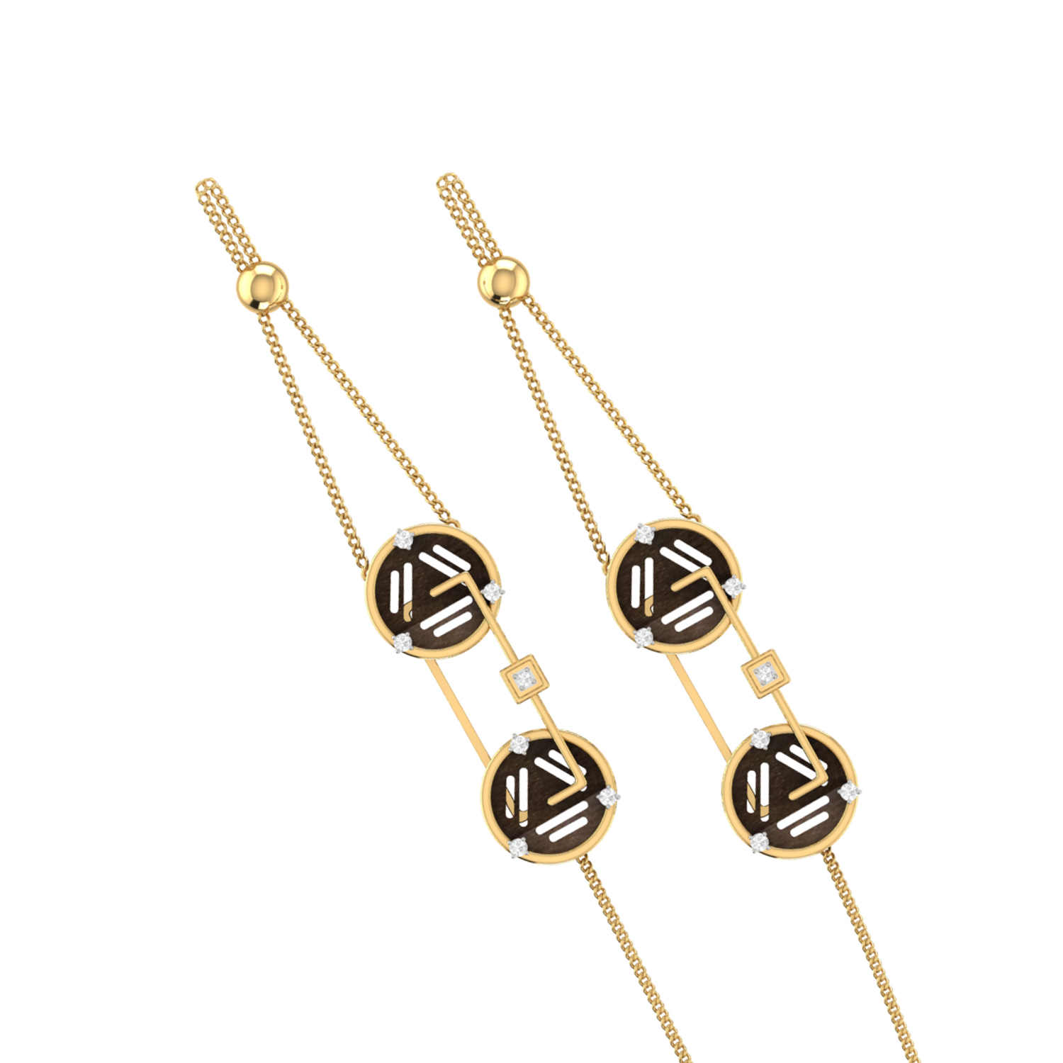 The Riya Diamond Silver Goggle Chain by PC Jeweller