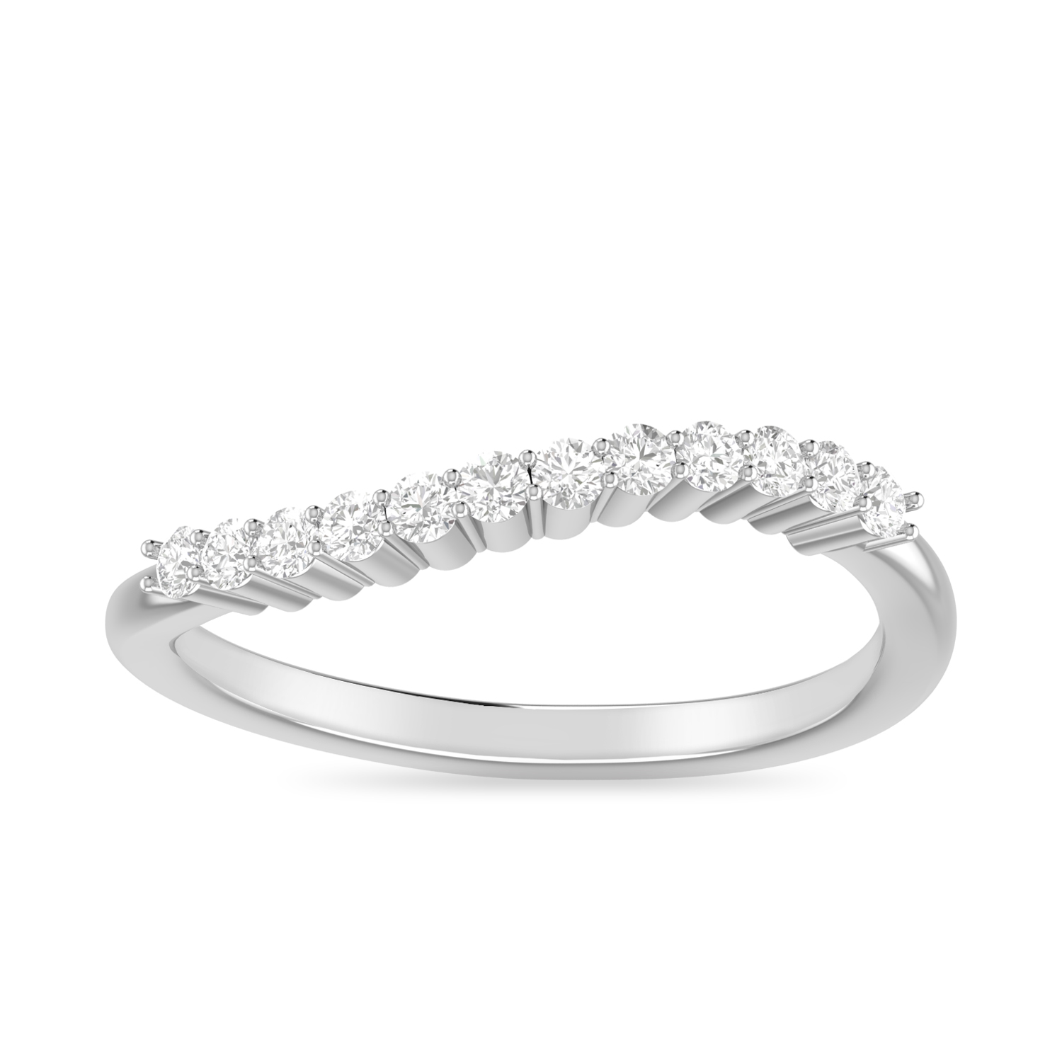 The Faina Silver Diamond Ring by PC Jeweller