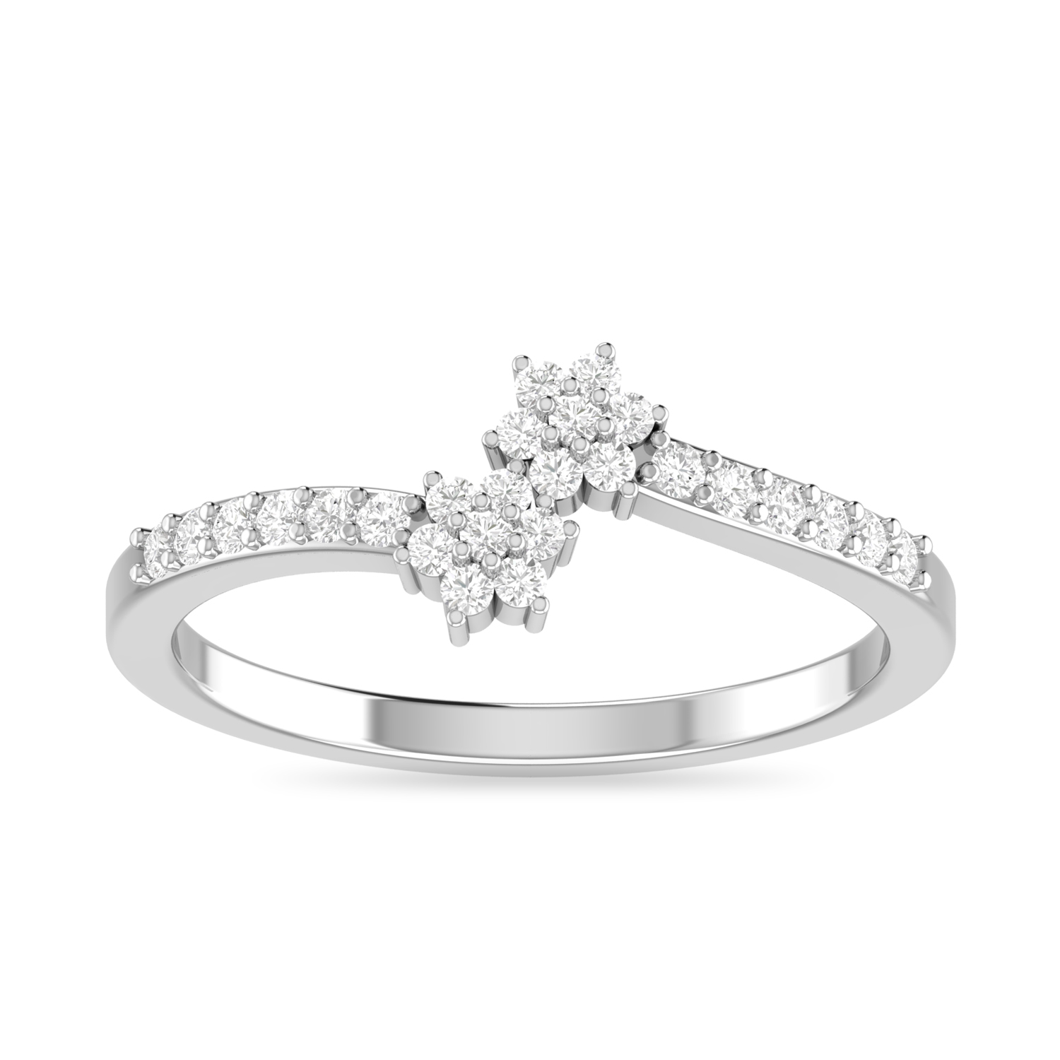 The Raphaela Silver Diamond Ring by PC Jeweller