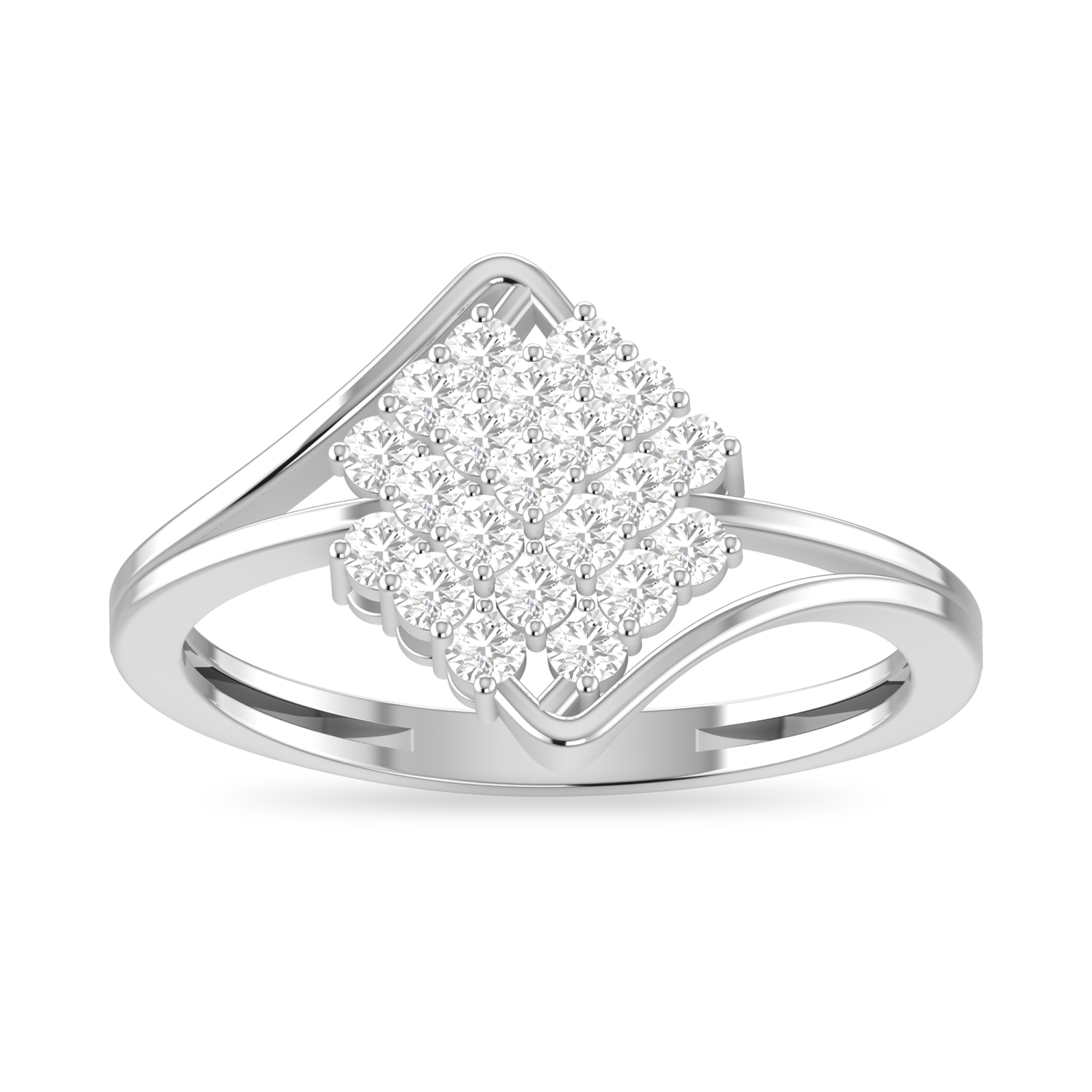 The Nika Silver Diamond Ring by PC Jeweller