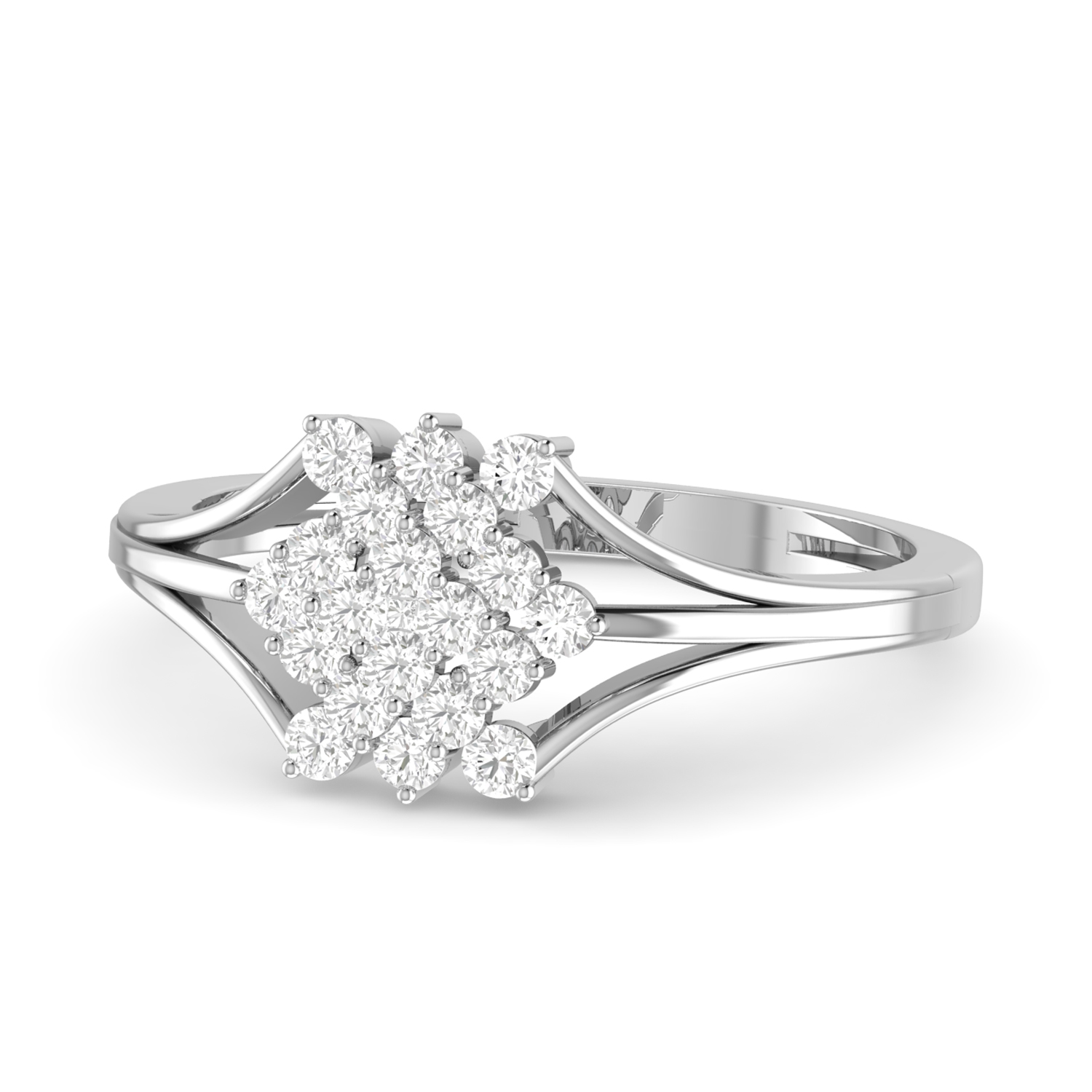 The Sophia Silver Diamond Ring by PC Jeweller
