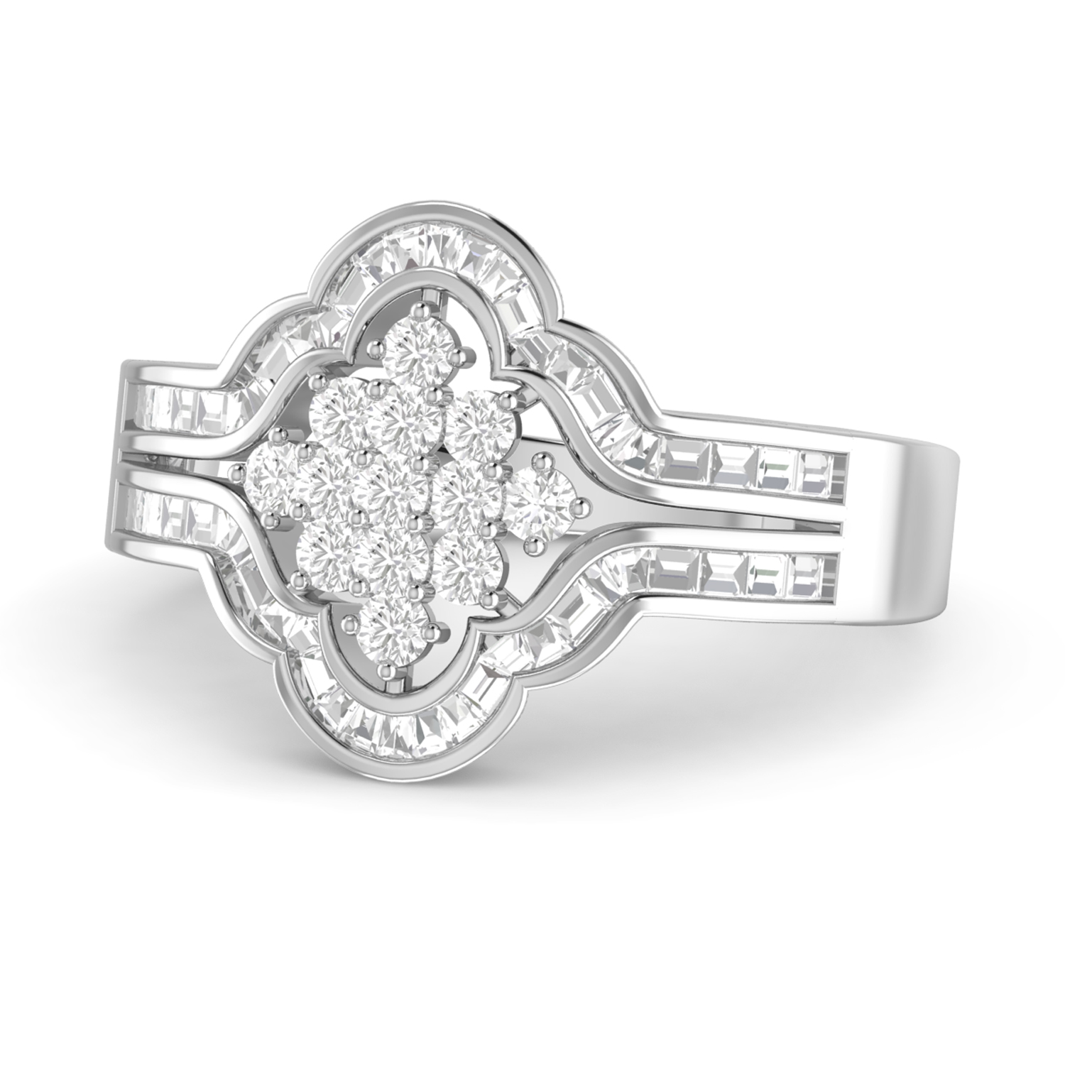 The Gia Silver Diamond Ring by PC Jeweller