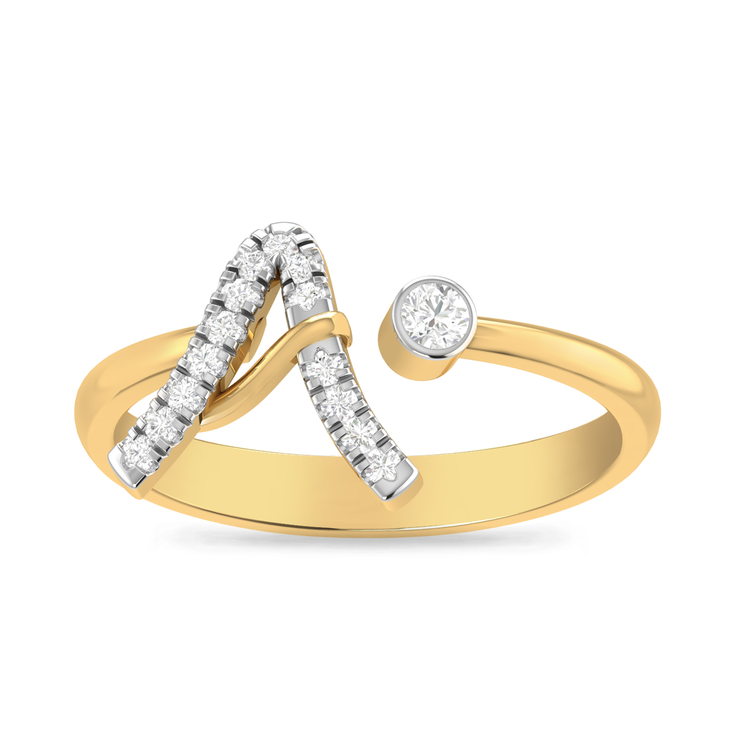 Buy A Alphabet Diamond Ring Online In India by PC Jeweller