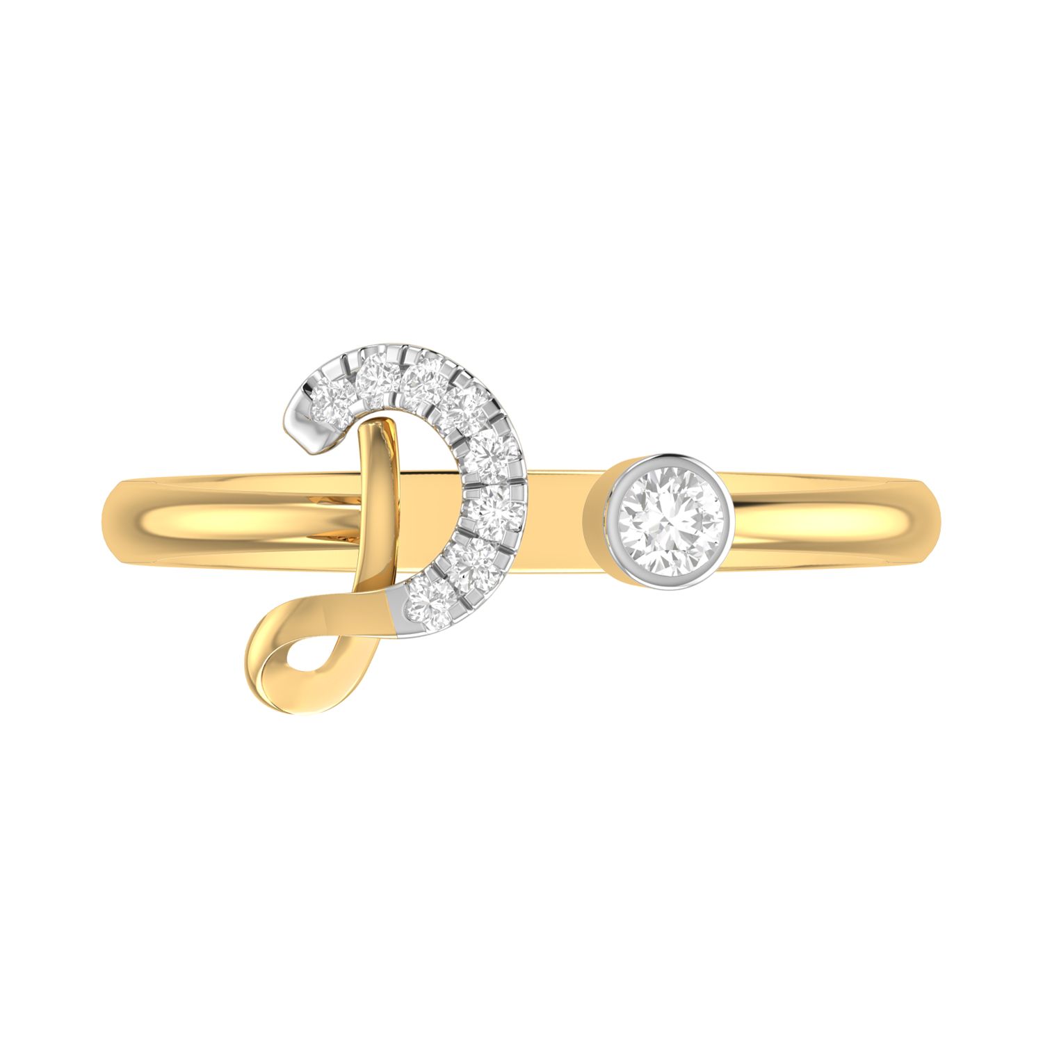The D Alphabet Diamond Ring | PC Jeweller