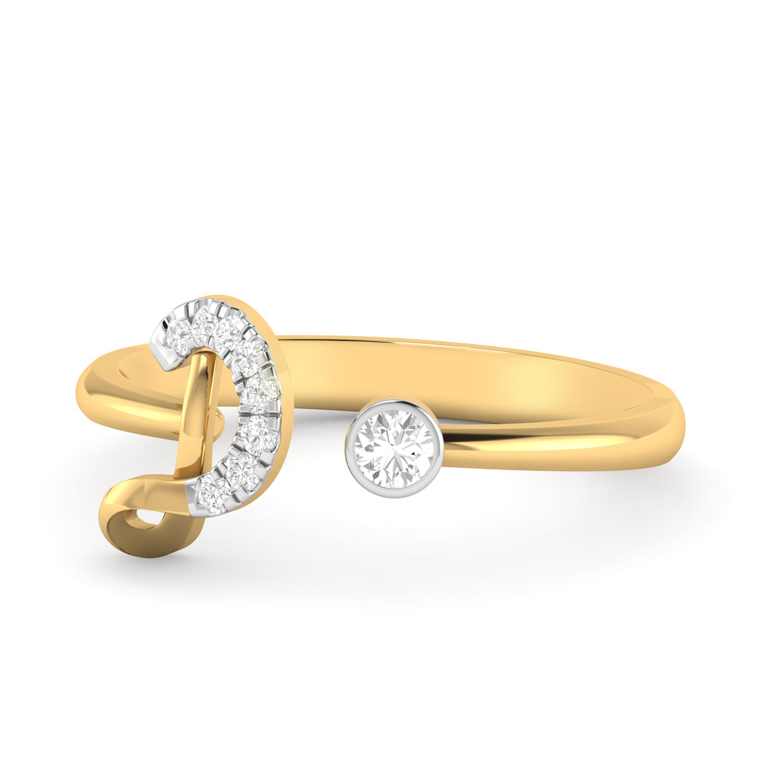 The D Alphabet Diamond Ring | PC Jeweller
