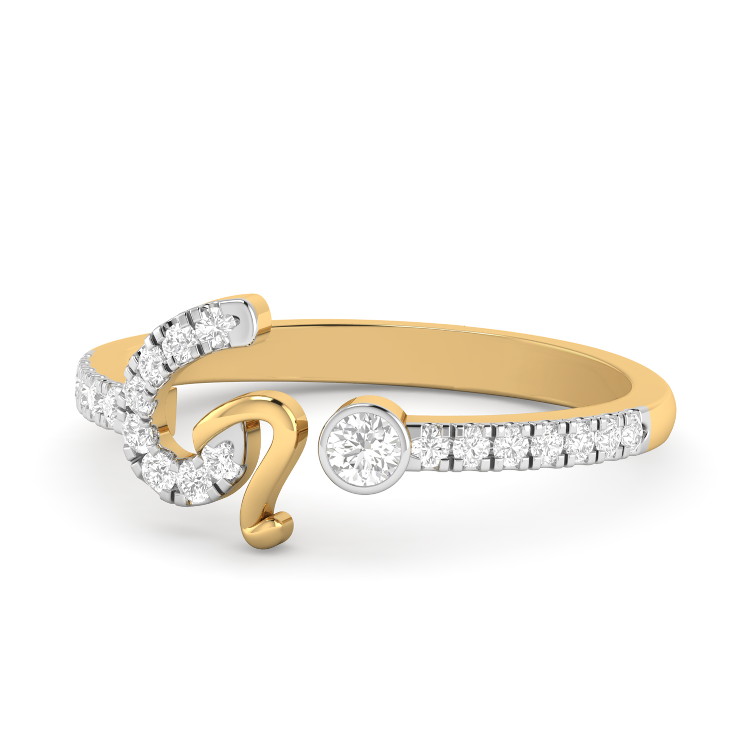 The G Alphabet Diamond Ring | PC Jeweller