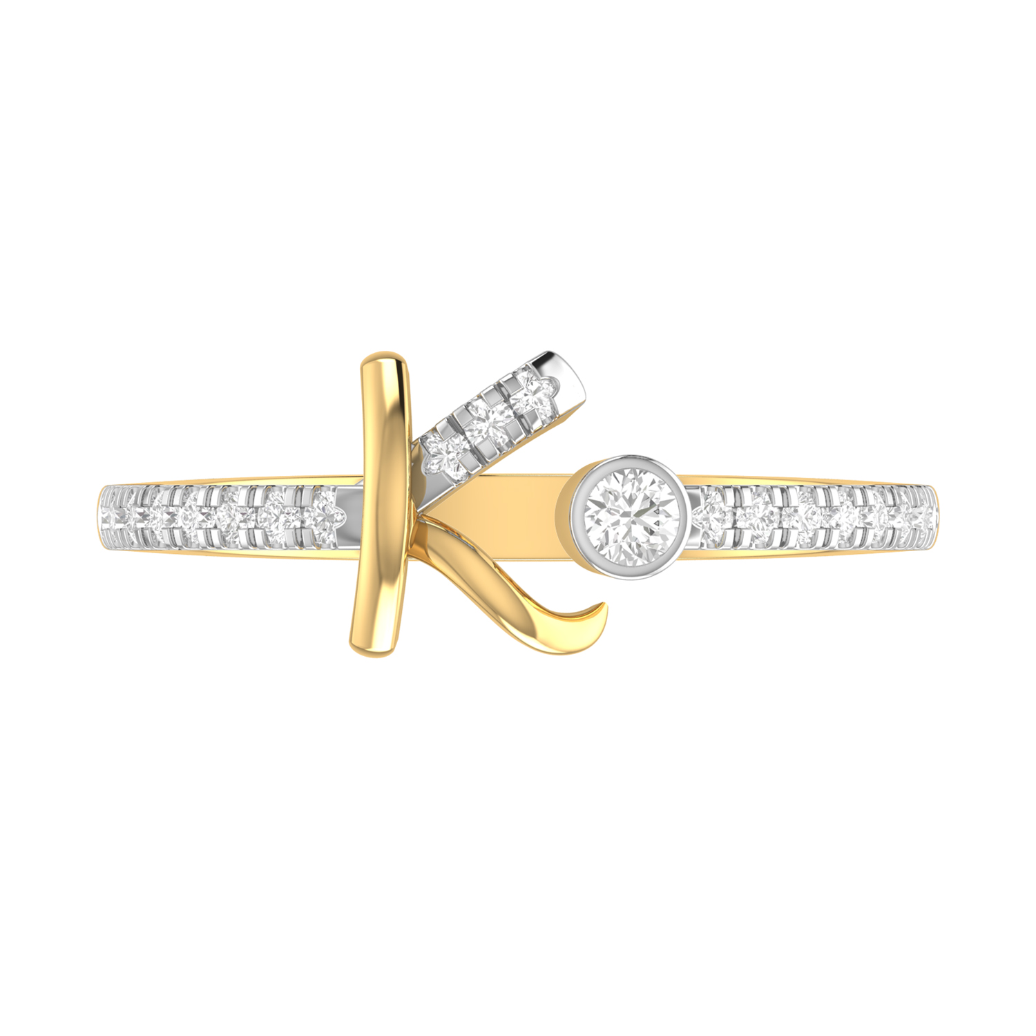 The K Alphabet Diamond Ring | PC Jeweller