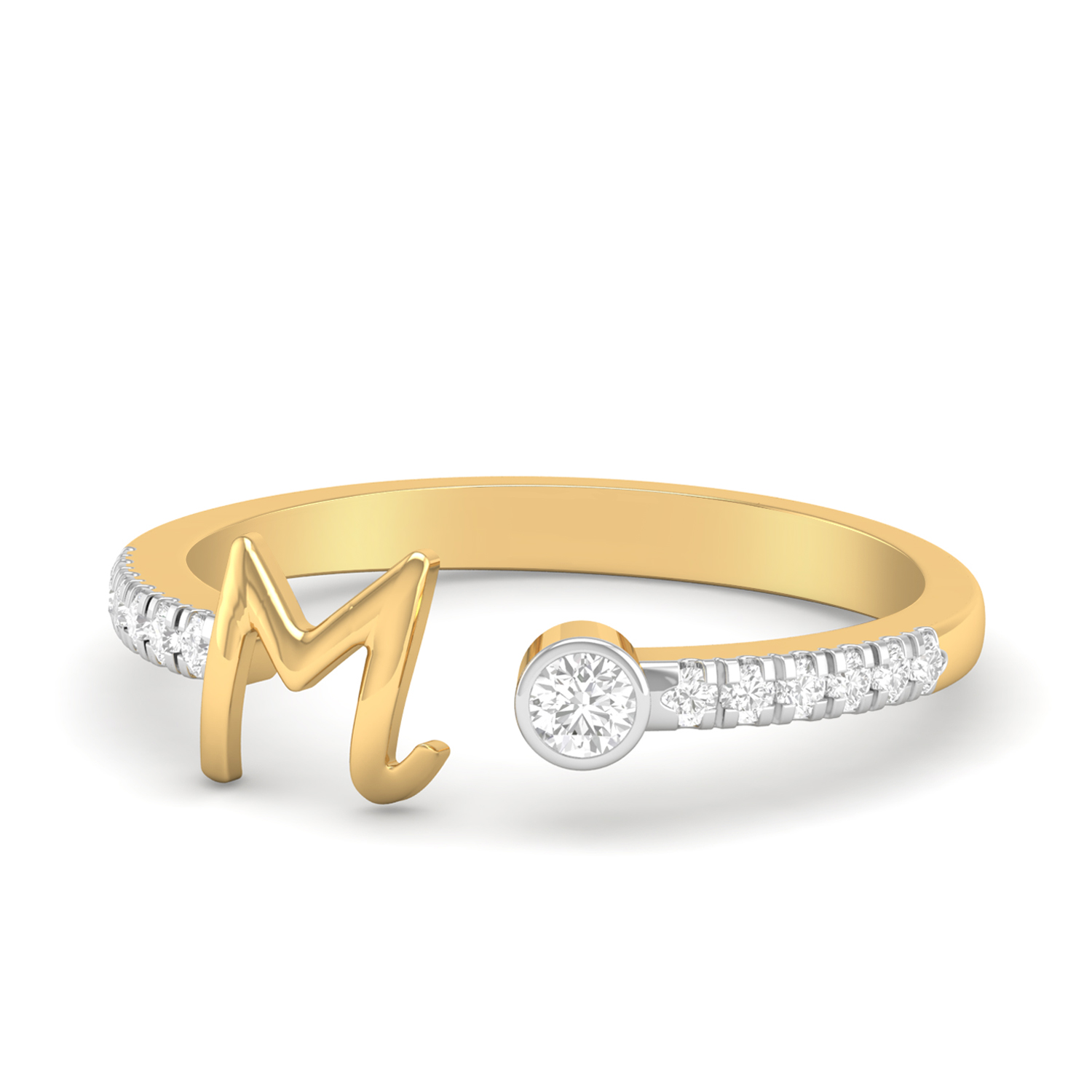 The M Alphabet Diamond Ring | PC Jeweller