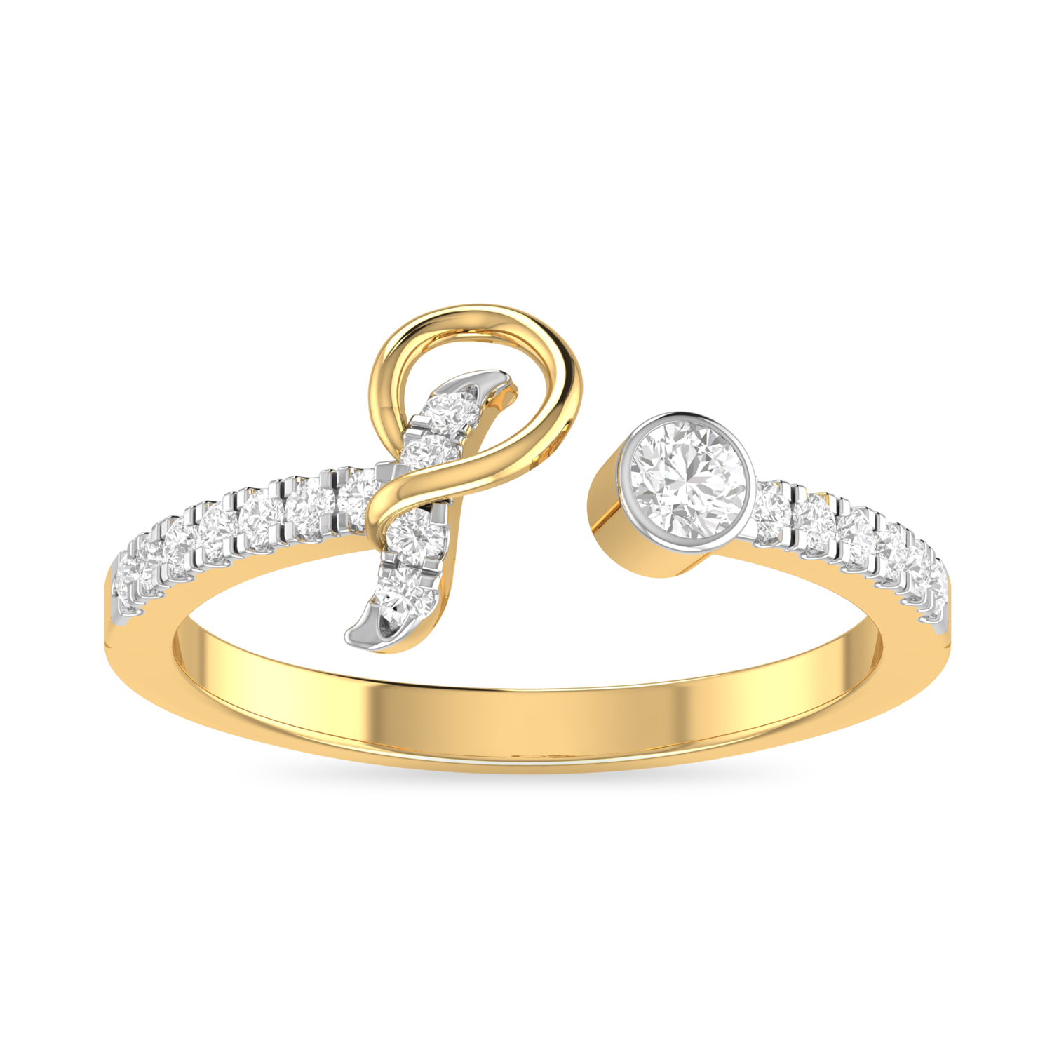 The P Alphabet Diamond Ring | PC Jeweller