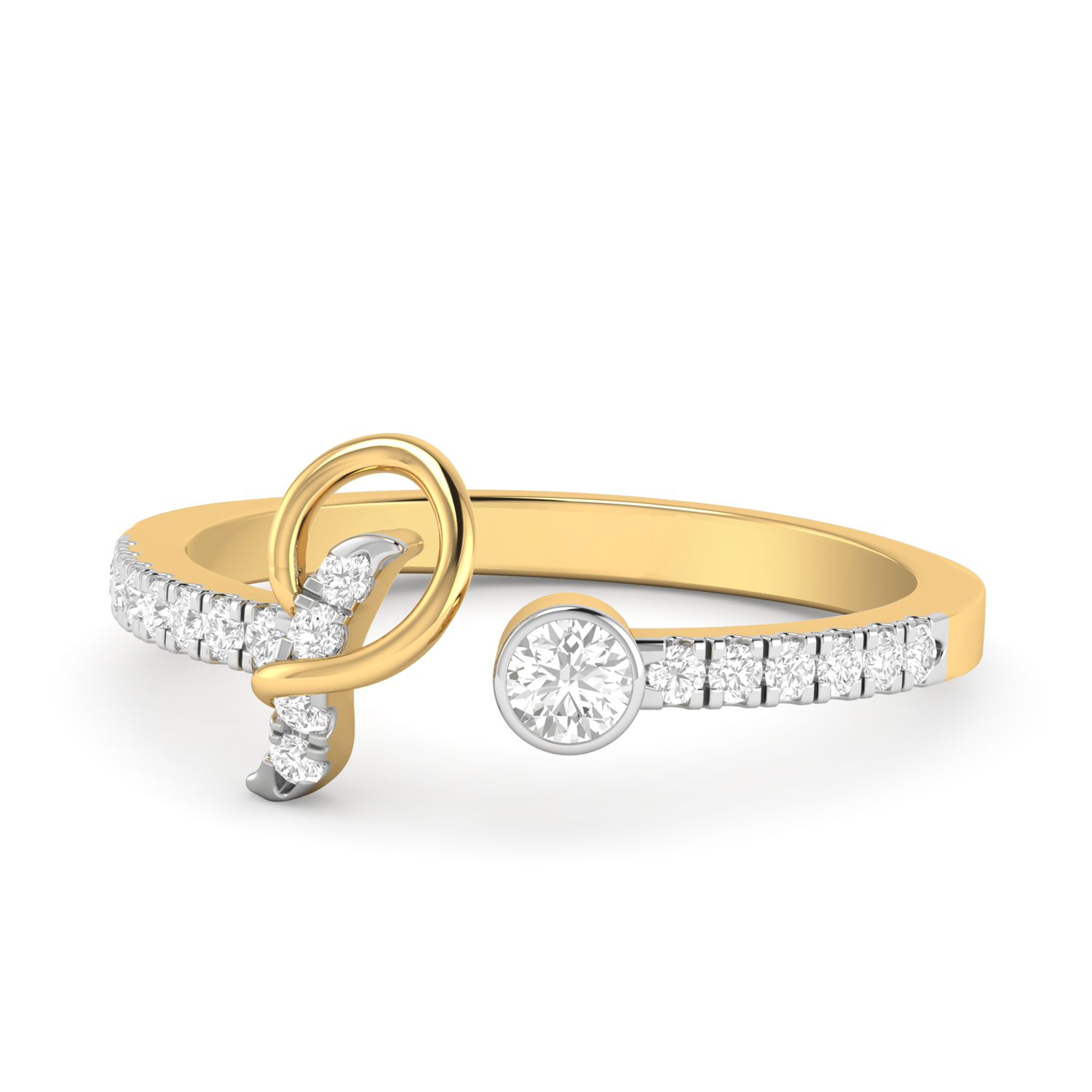 The P Alphabet Diamond Ring | PC Jeweller