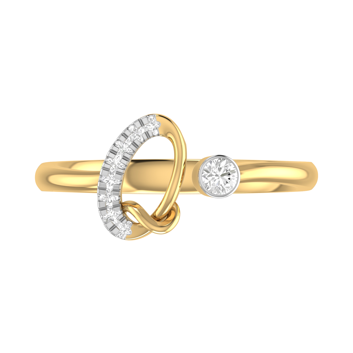 The Q Alphabet Diamond Ring | PC Jeweller