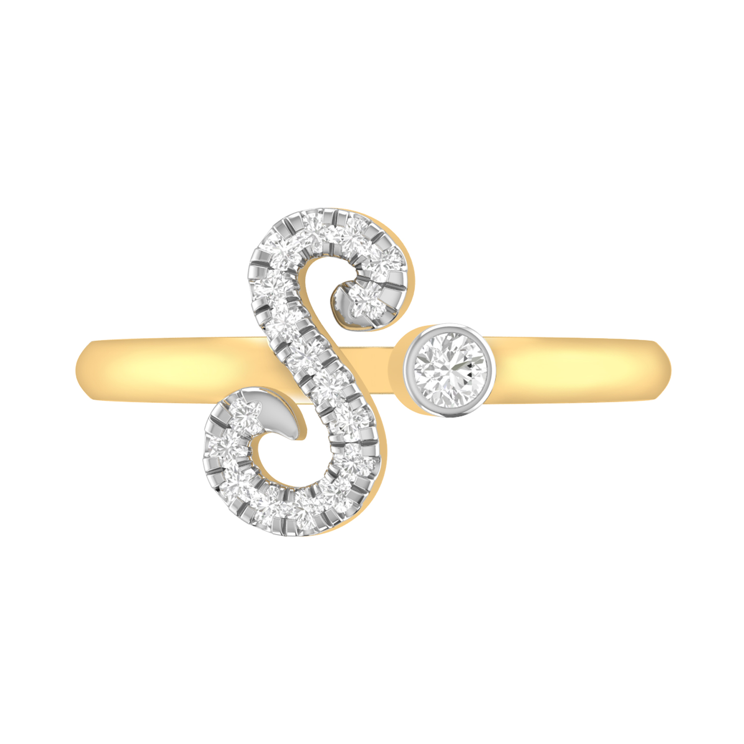 The S Alphabet Diamond Ring | PC Jeweller