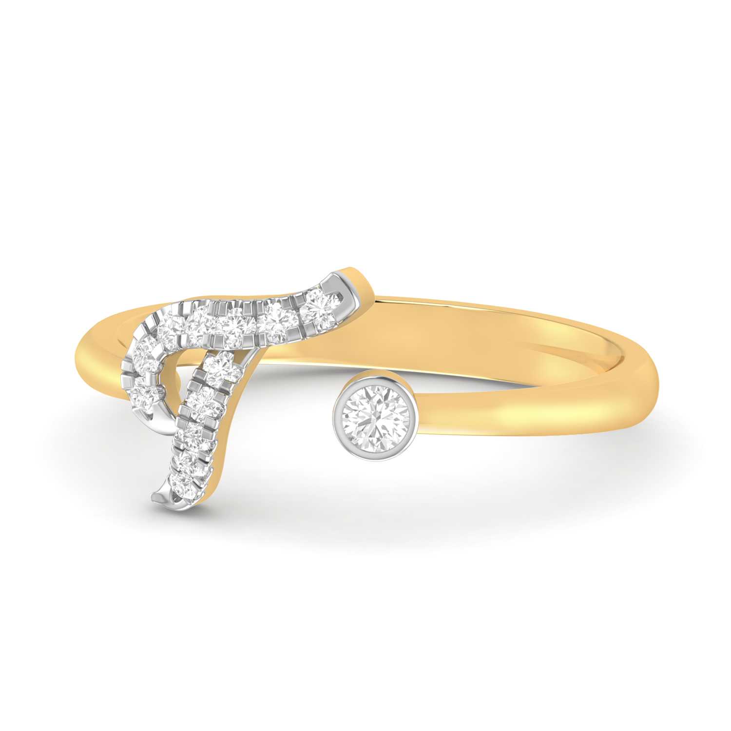 The T Alphabet Diamond Ring | PC Jeweller