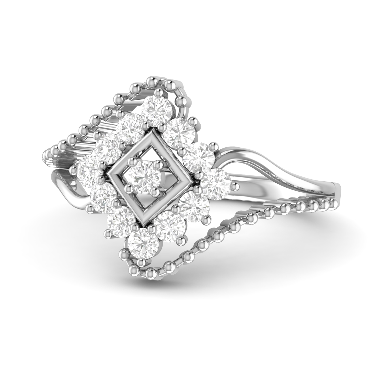 The Macel Diamond Silver Ladies Ring Ships Faster by PC Jeweller Ship ...