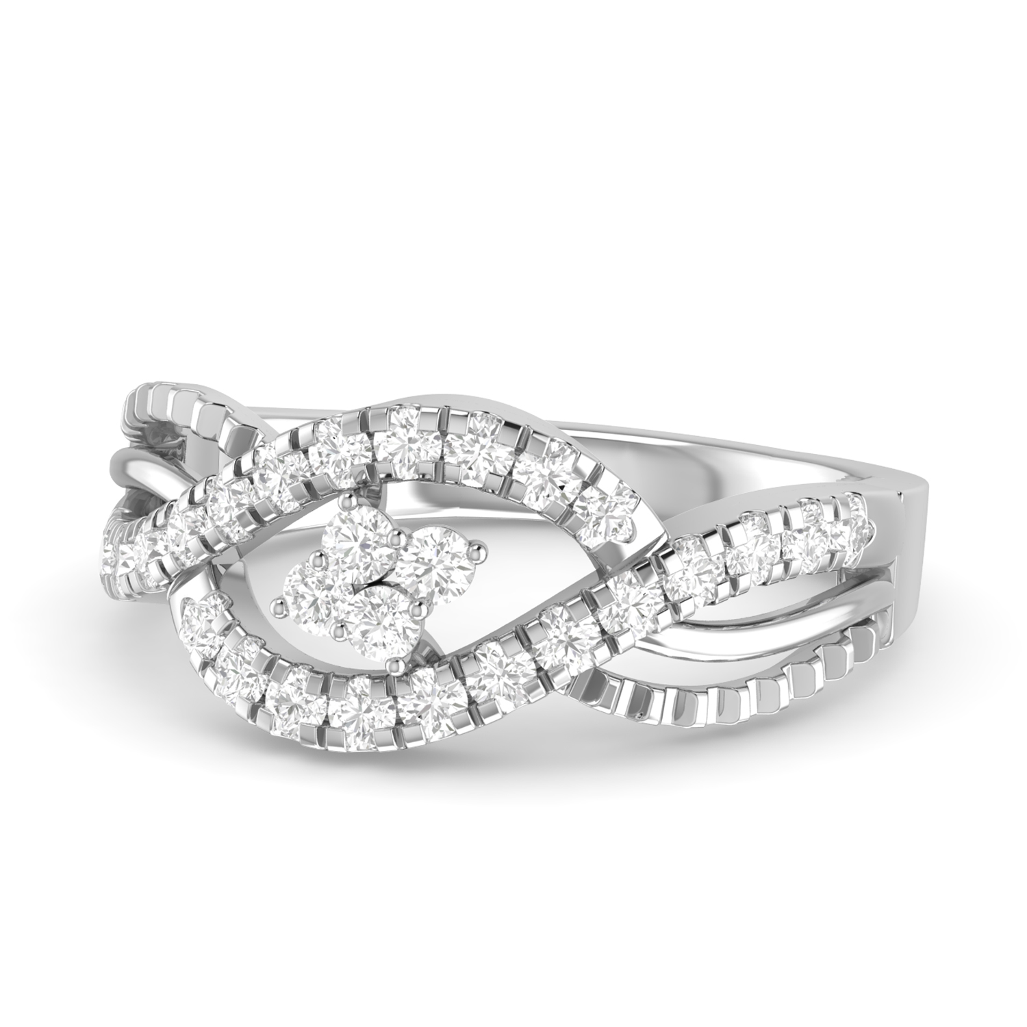 The Jetta Diamond Silver Ladies Ring Ships Faster by PC Jeweller Ship ...