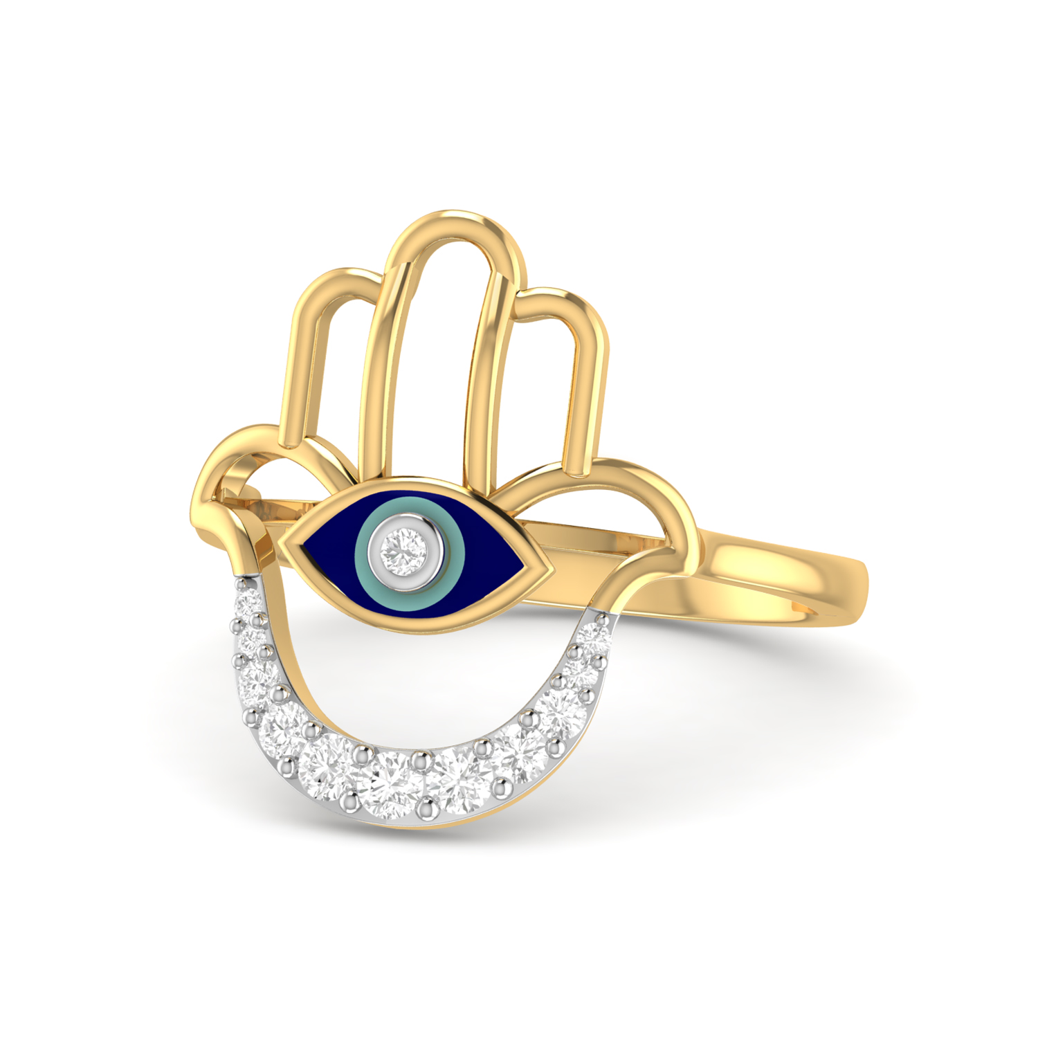The Humsa Hand Diamond Ring by PC Jeweller