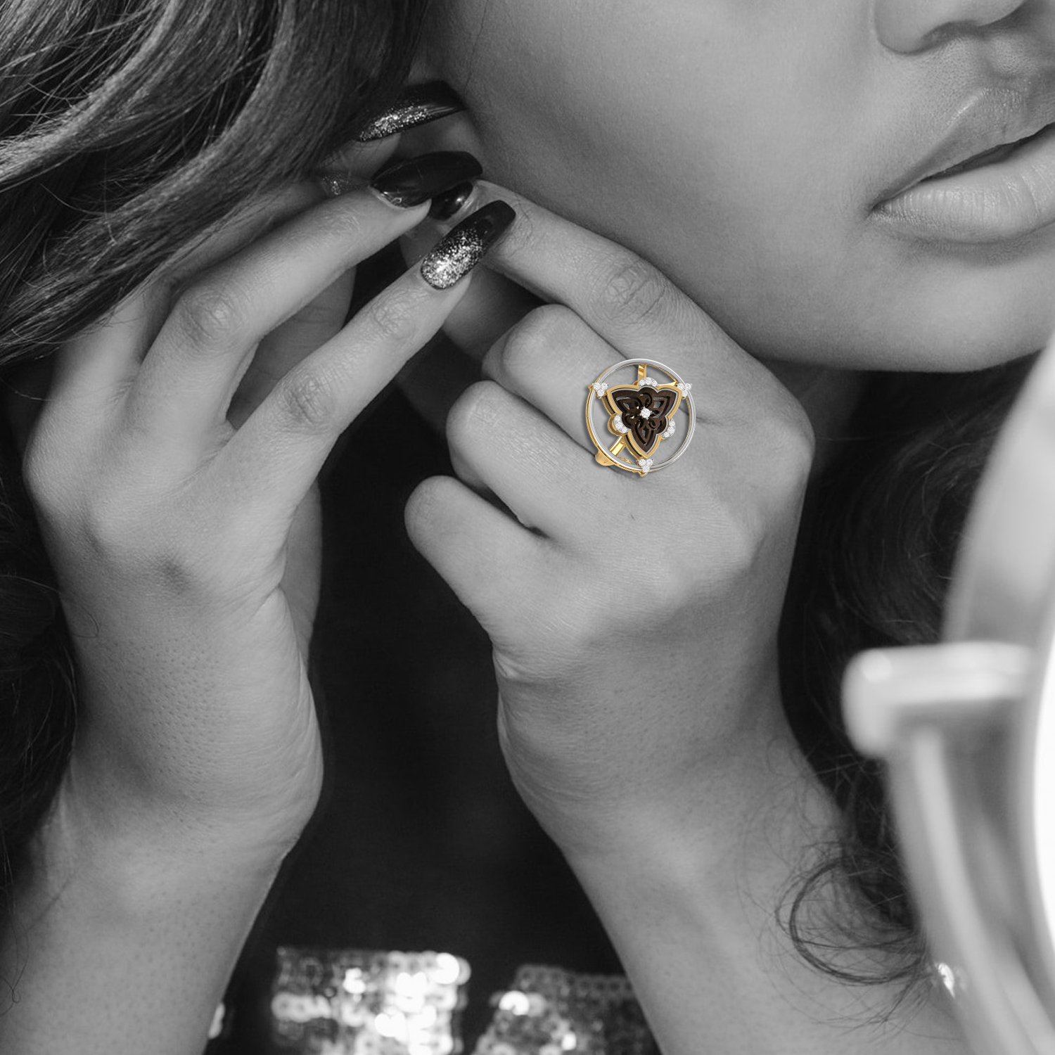 The Kalini Diamond Silver Ring by PC Jeweller