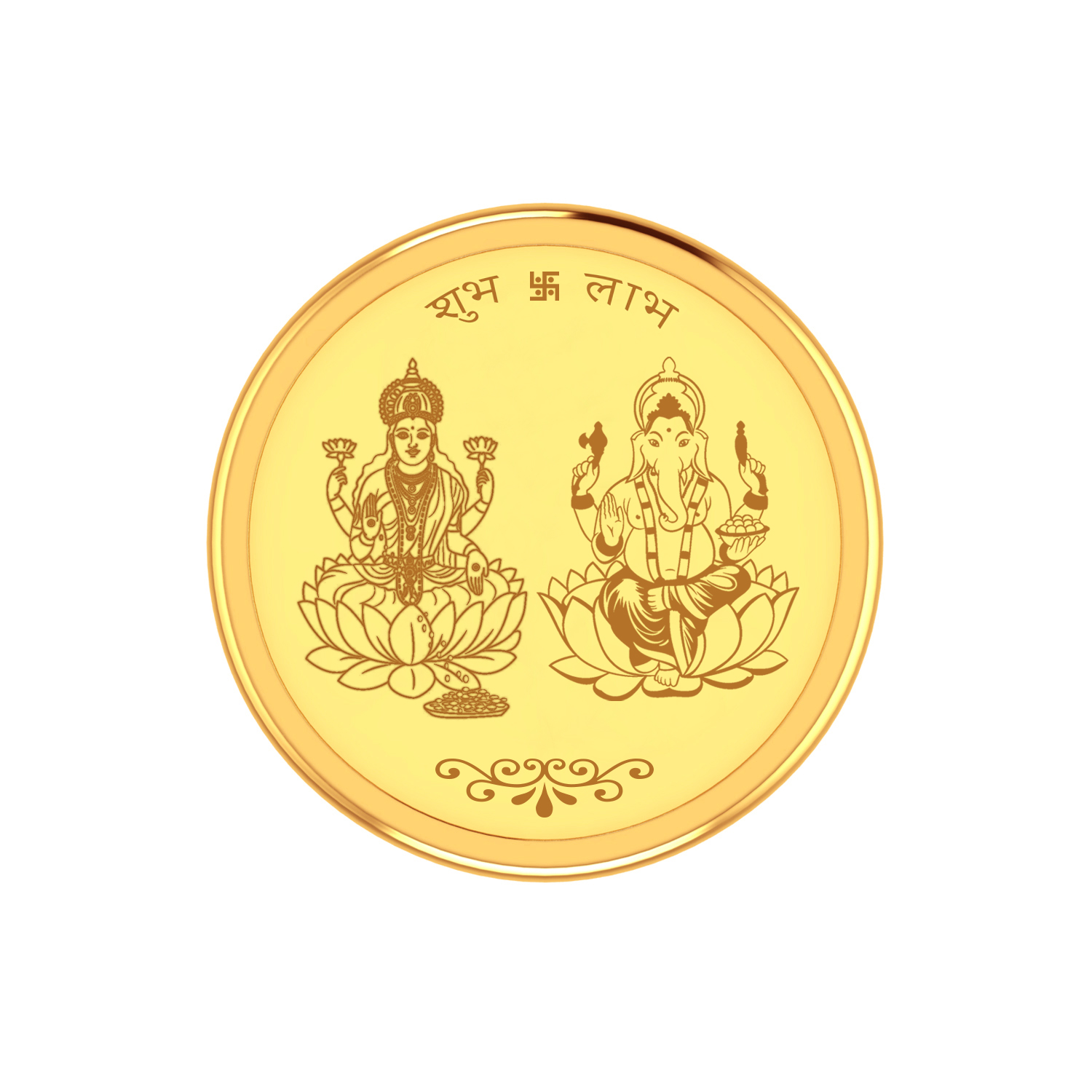 10 Gram 24K Laxmi Ganesh Gold Coin