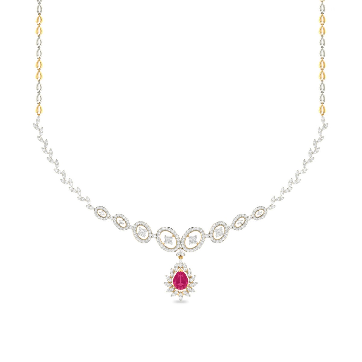 The Arista Diamond &amp;amp;amp; Gemstone Necklace | PC Jeweller