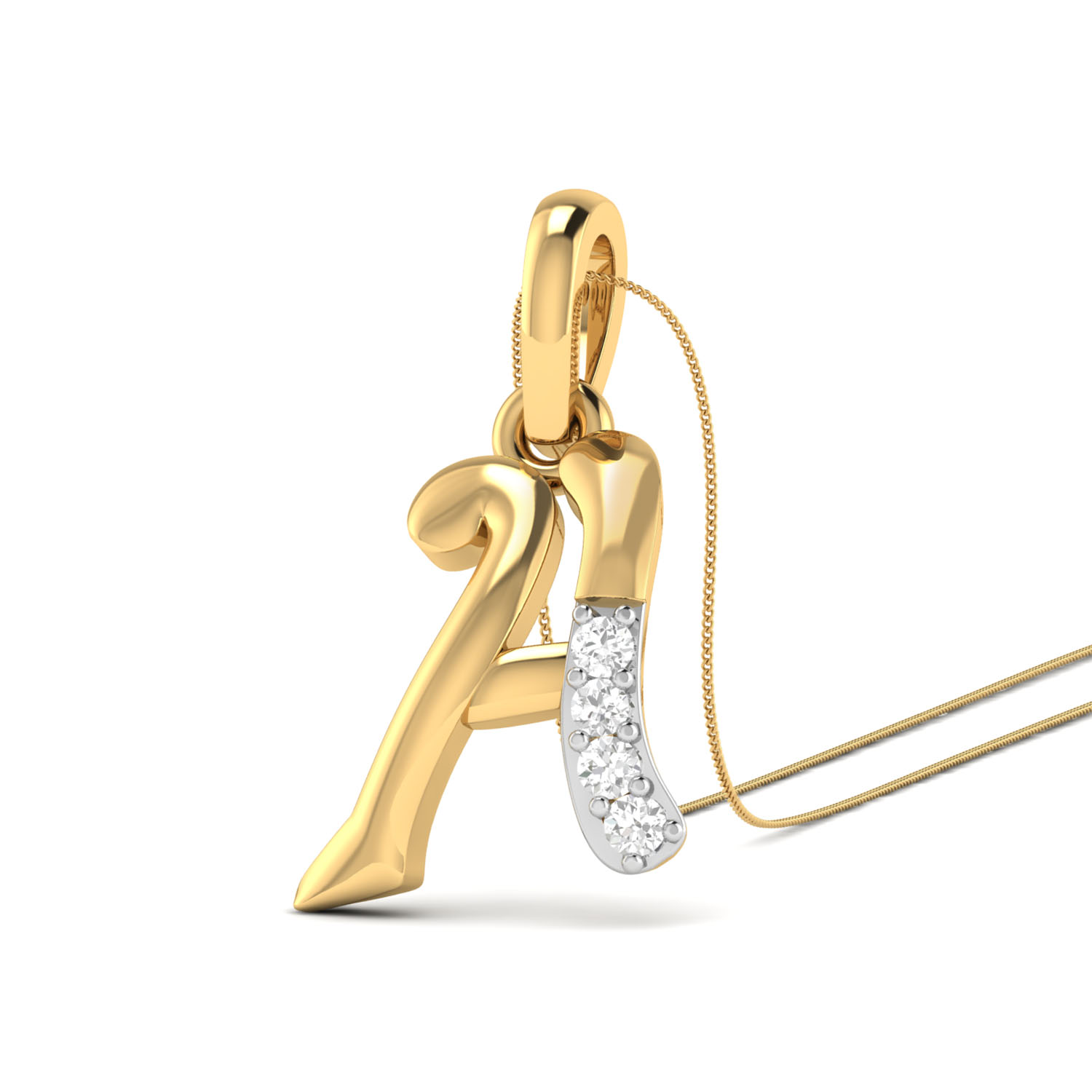 The Alphabet A Diamond Pendant | PC Jeweller