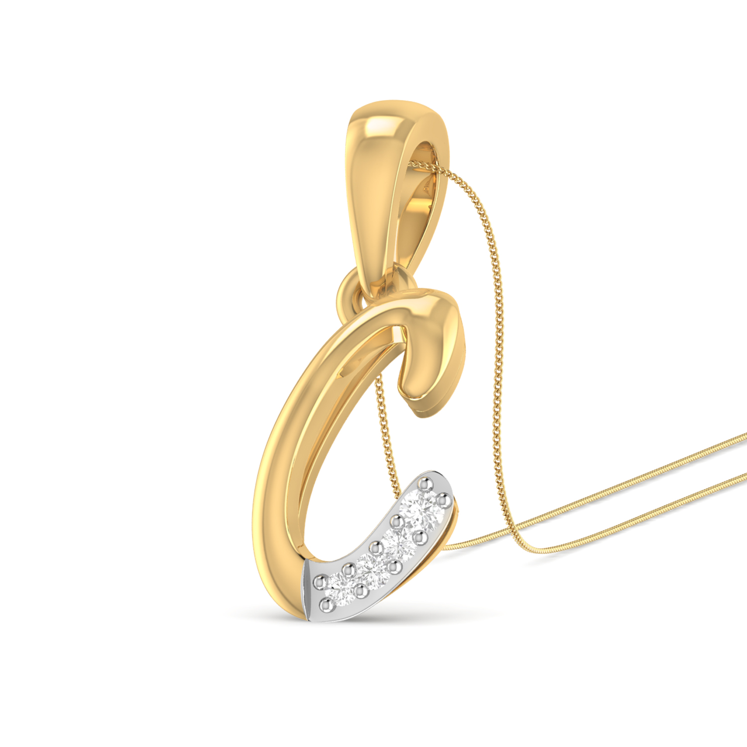 The C Alphabet Diamond Pendant | PC Jeweller