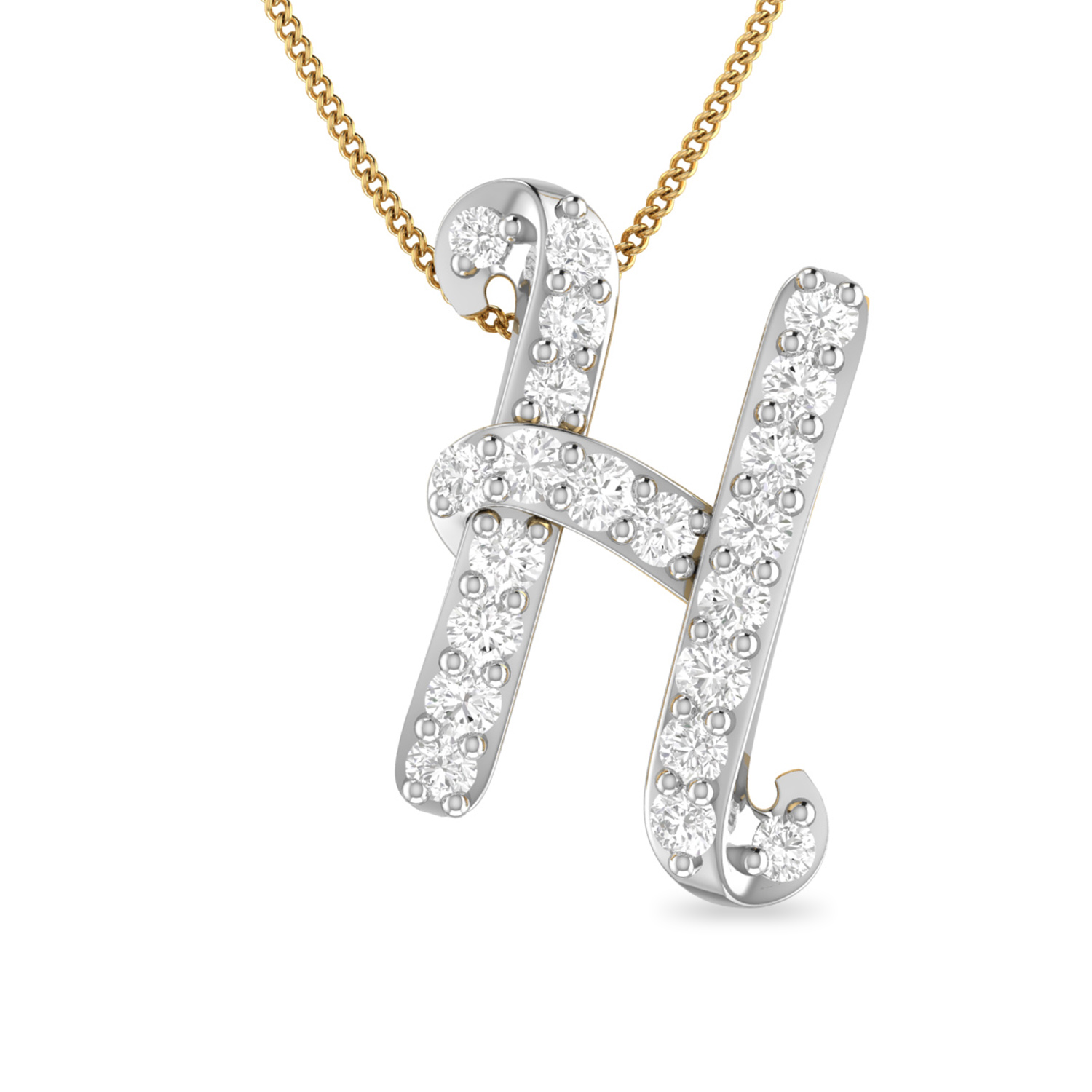 The H Letter Diamond Pendant | PC Jeweller