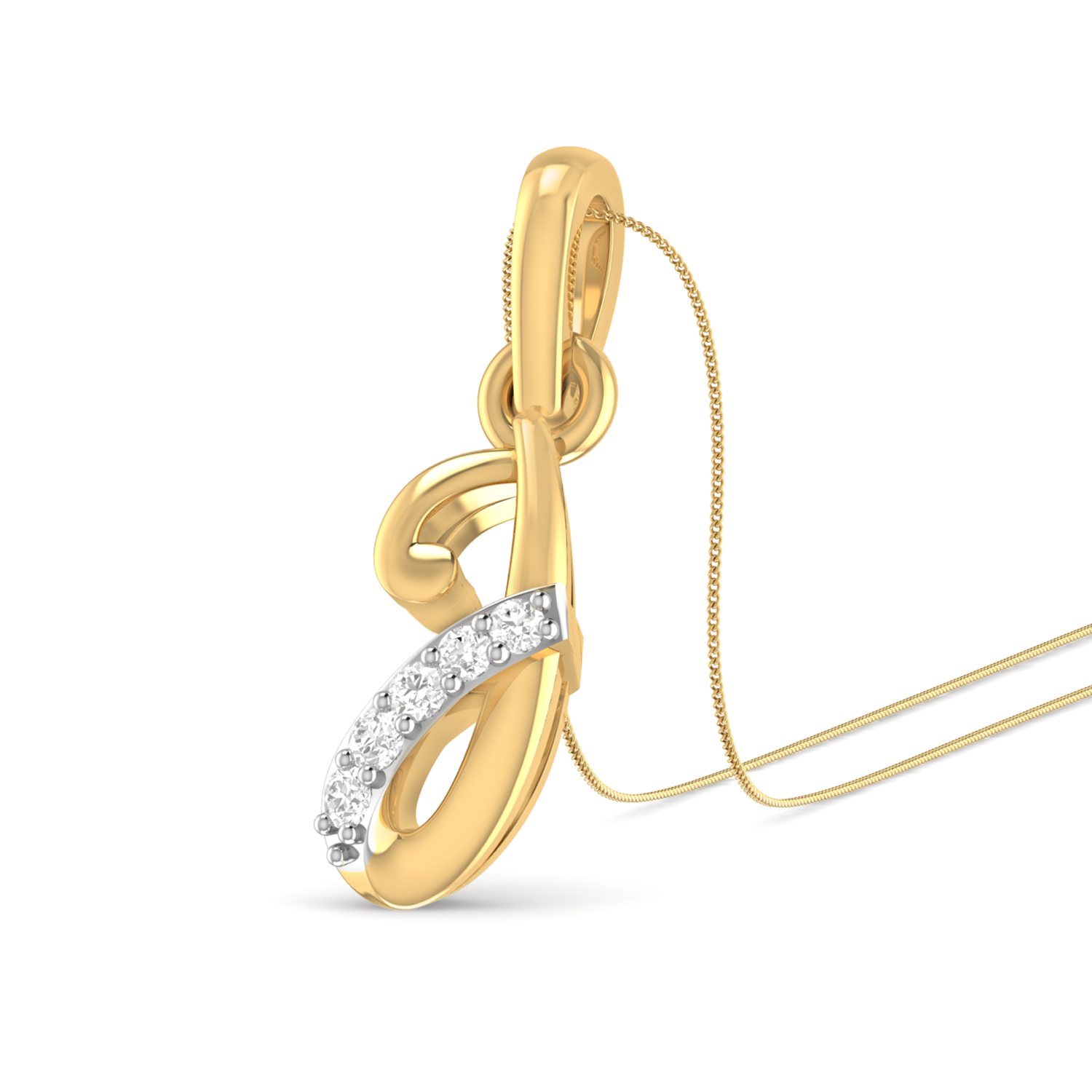 The J Letter Diamond Pendant | PC Jeweller
