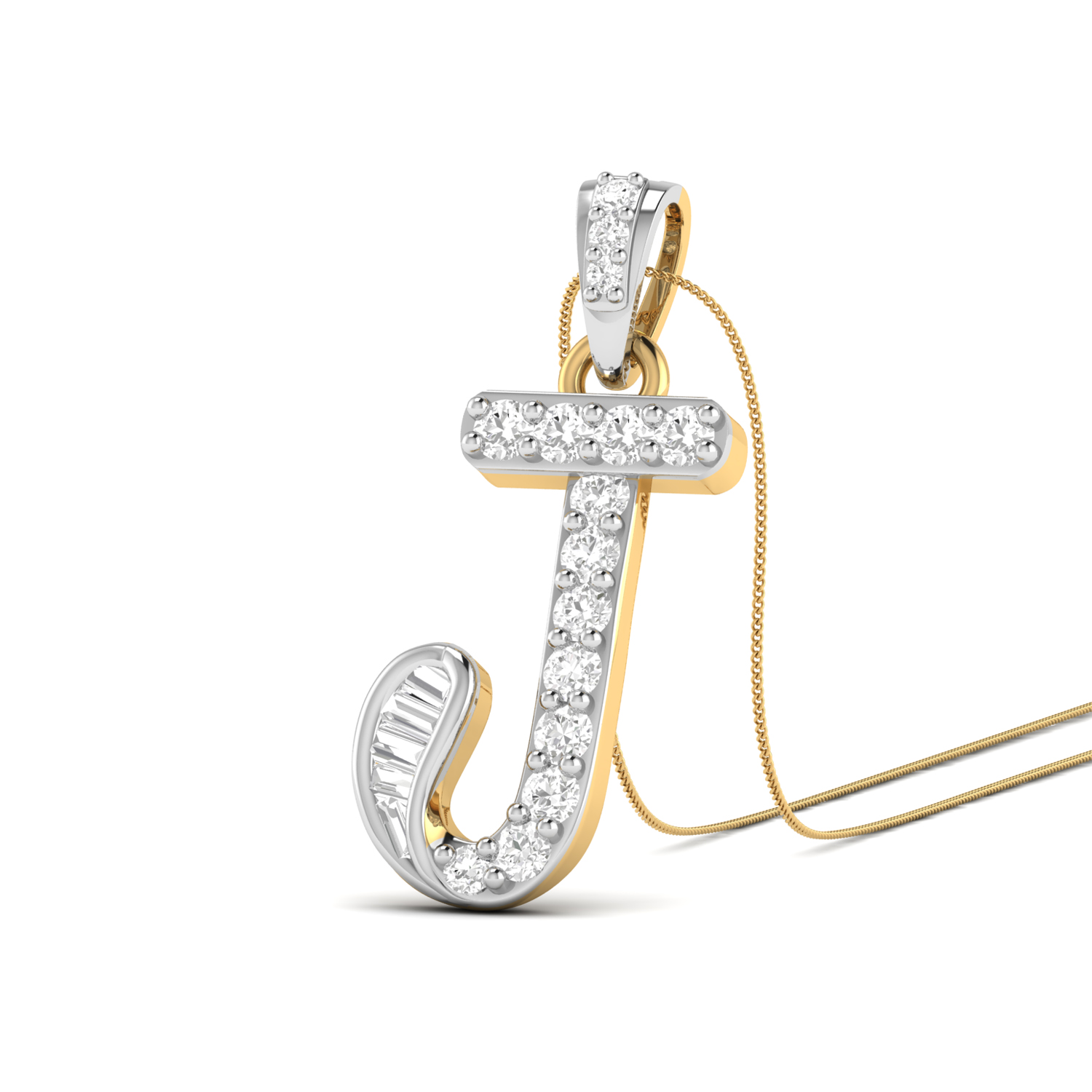 The J Alphabet Diamond Pendant | PC Jeweller