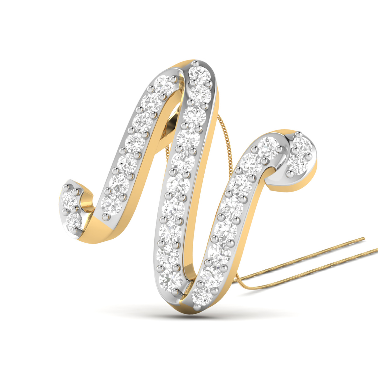The N Letter Diamond Pendant | PC Jeweller