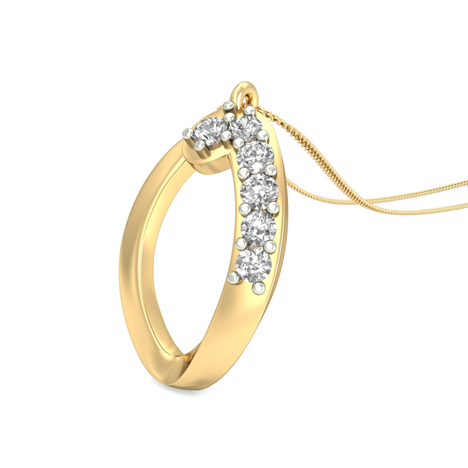 The O Alphabet Diamond Pendant | PC Jeweller