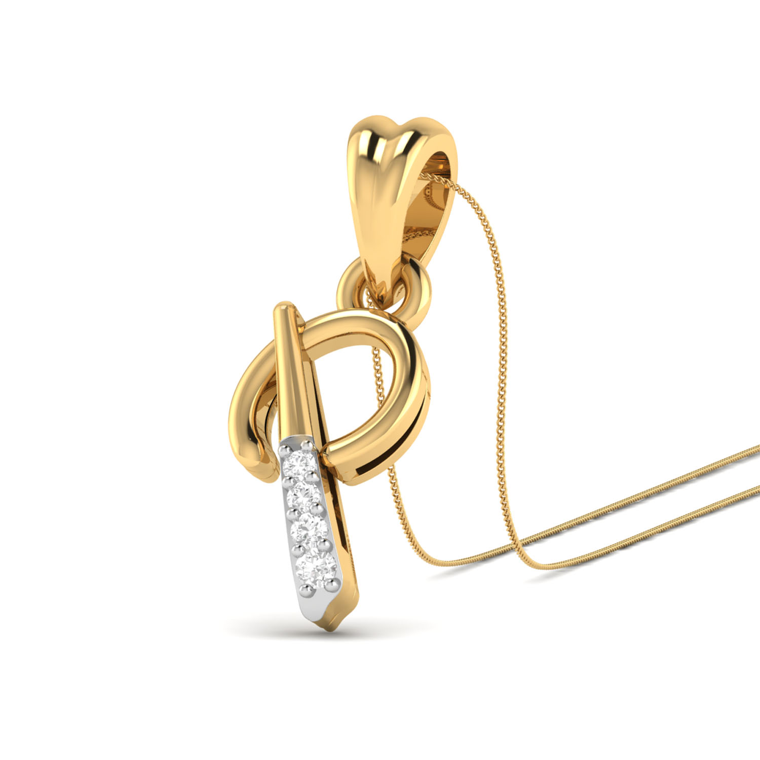 The P Alphabet Diamond Pendant | PC Jeweller