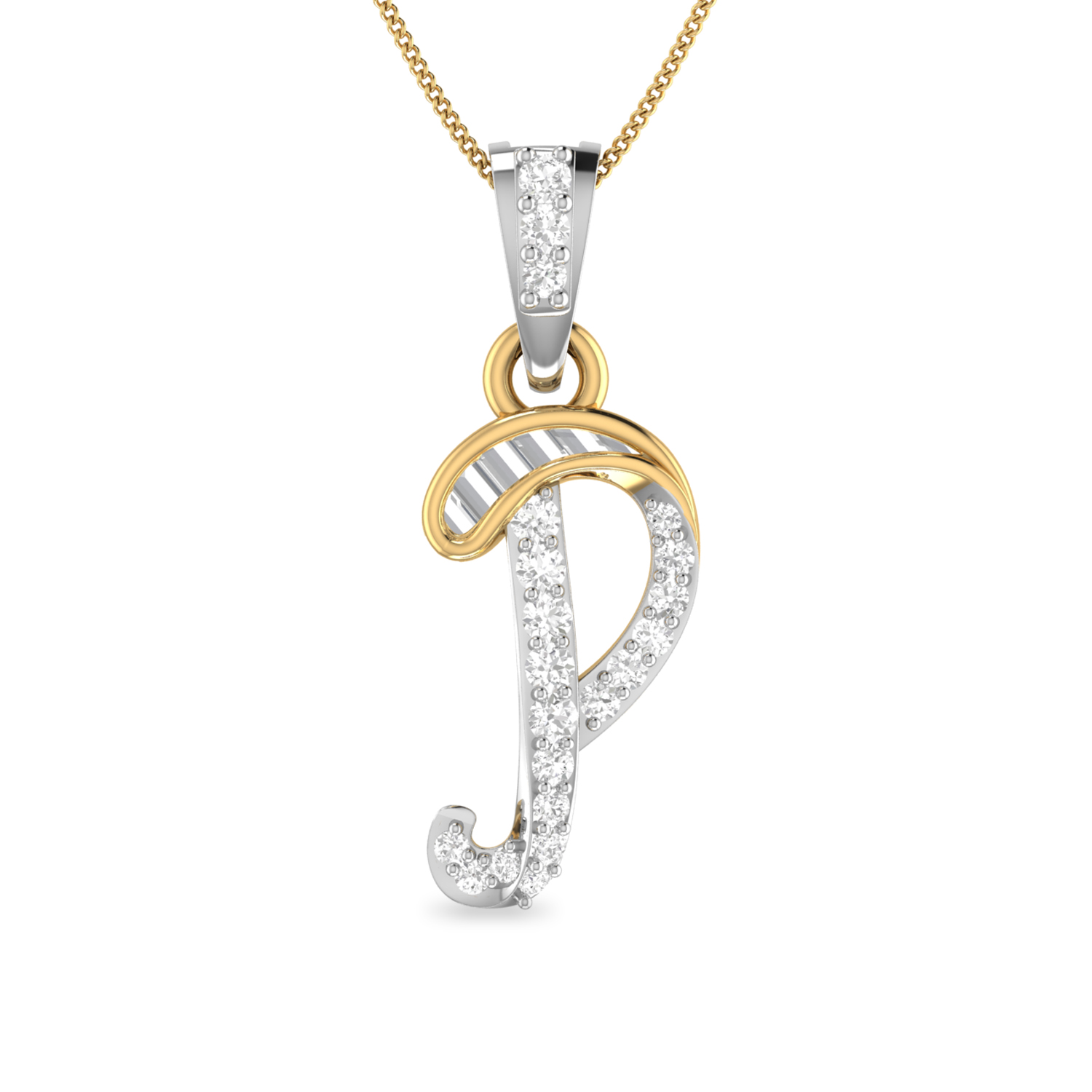 The P Letter Diamond Pendant | PC Jeweller