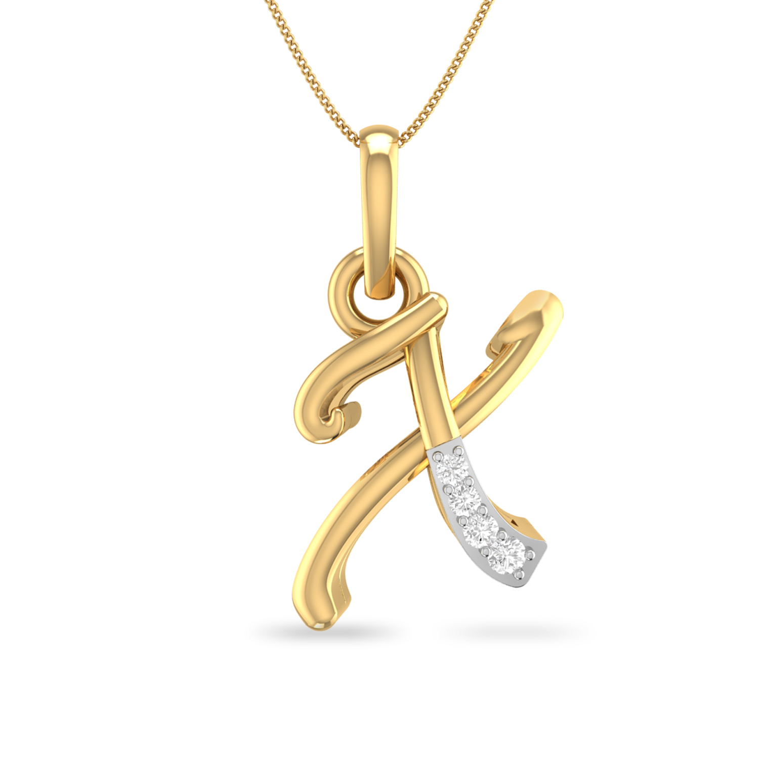 The X Alphabet Diamond Pendant | PC Jeweller