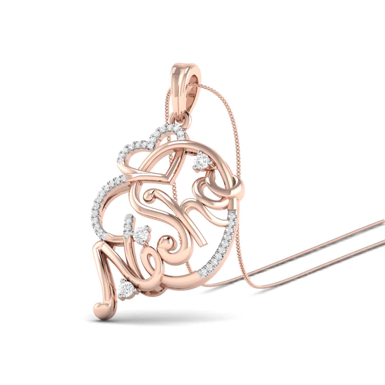 The Nisha Heart Diamond Pendant by PC Jeweller