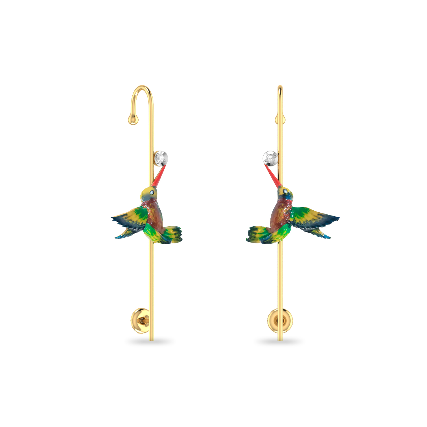 The Diamond Silver Humming Bird Ear Cuff by PC Jeweller