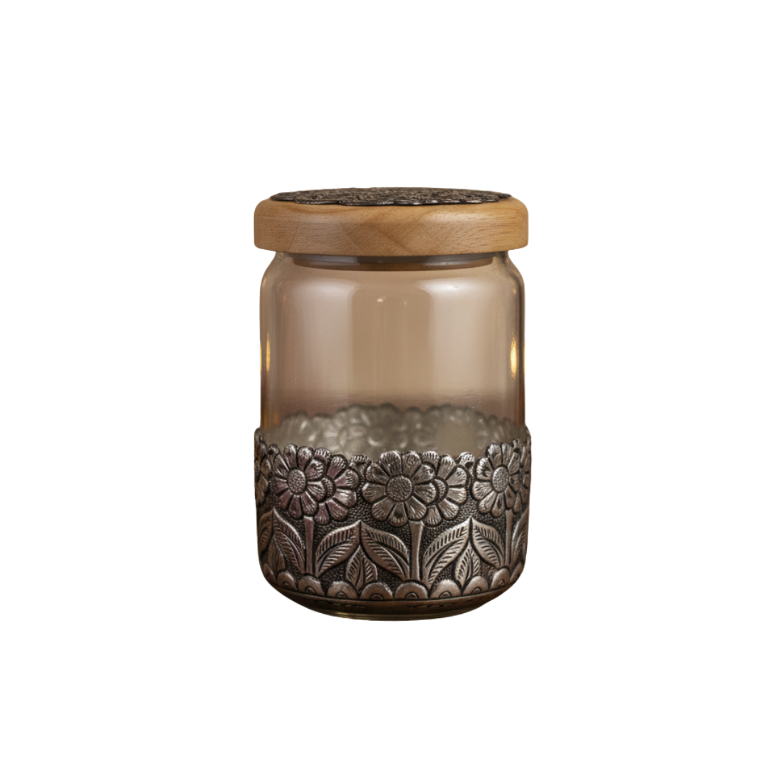 925 Silver Flower Shape Jar by PC Jeweller