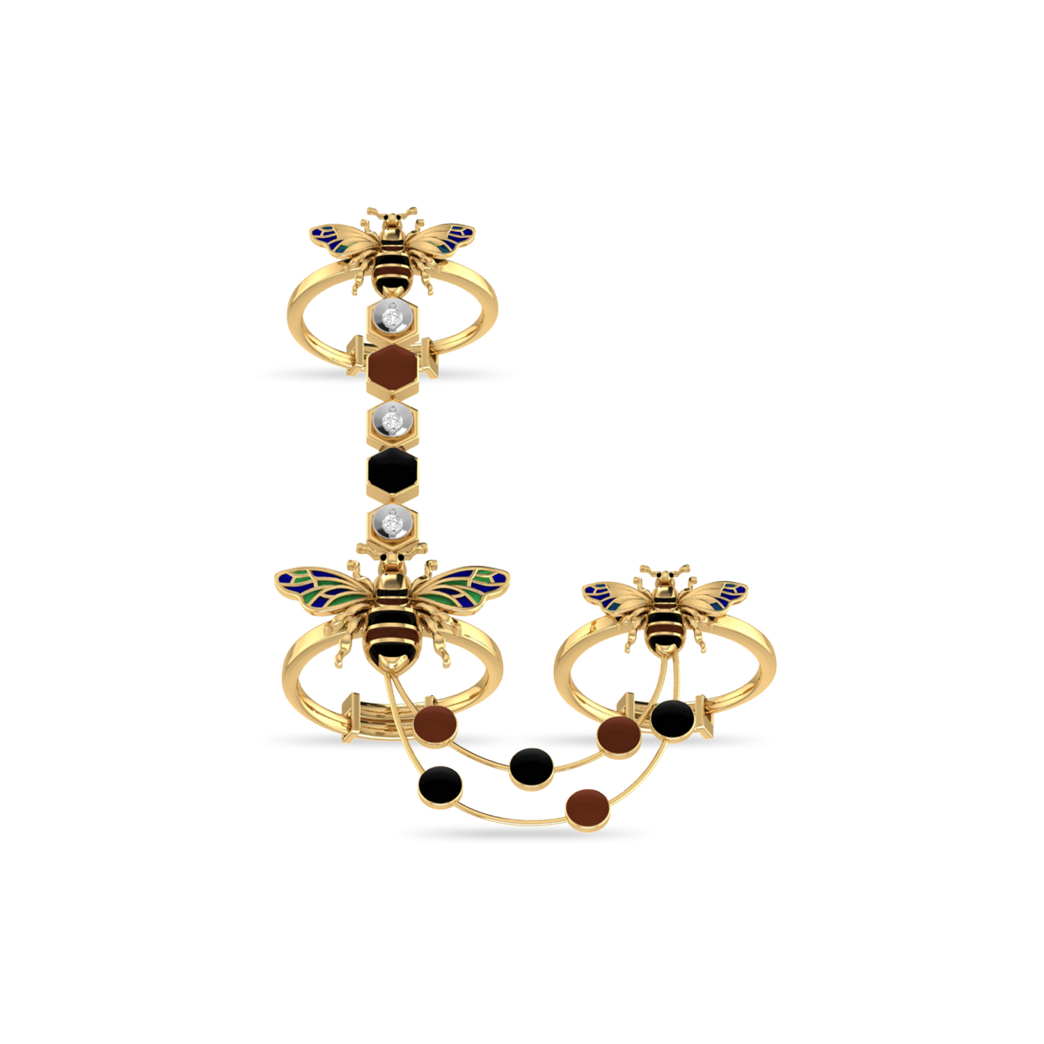The Diamond Silver Honey Bee Ring by PC Jeweller