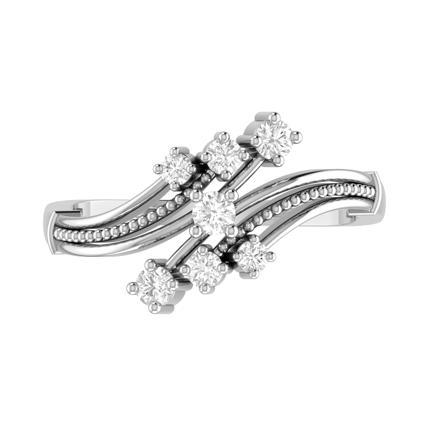 The Mila Diamond Silver Ring by PC Jeweller