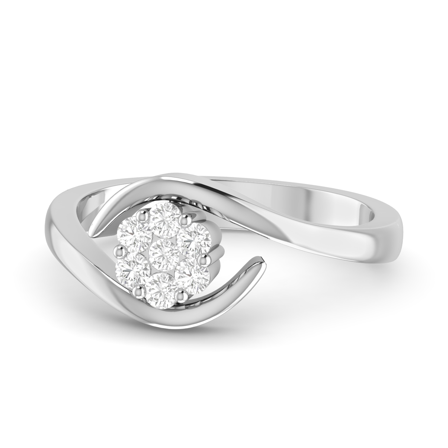 The Elliot Diamond Silver Ring by PC Jeweller