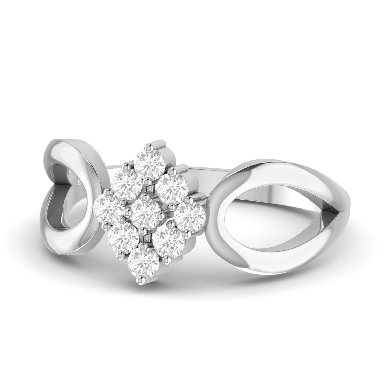 The Molly Diamond Silver Ring by PC Jeweller