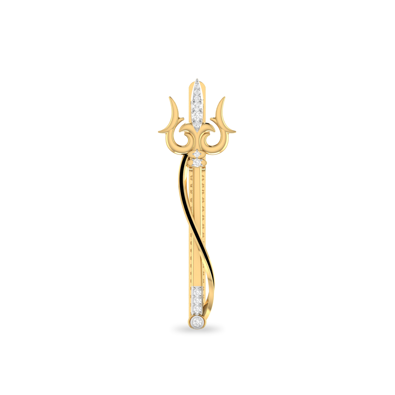 The Trident Diamond Silver Tie pin by PC Jeweller