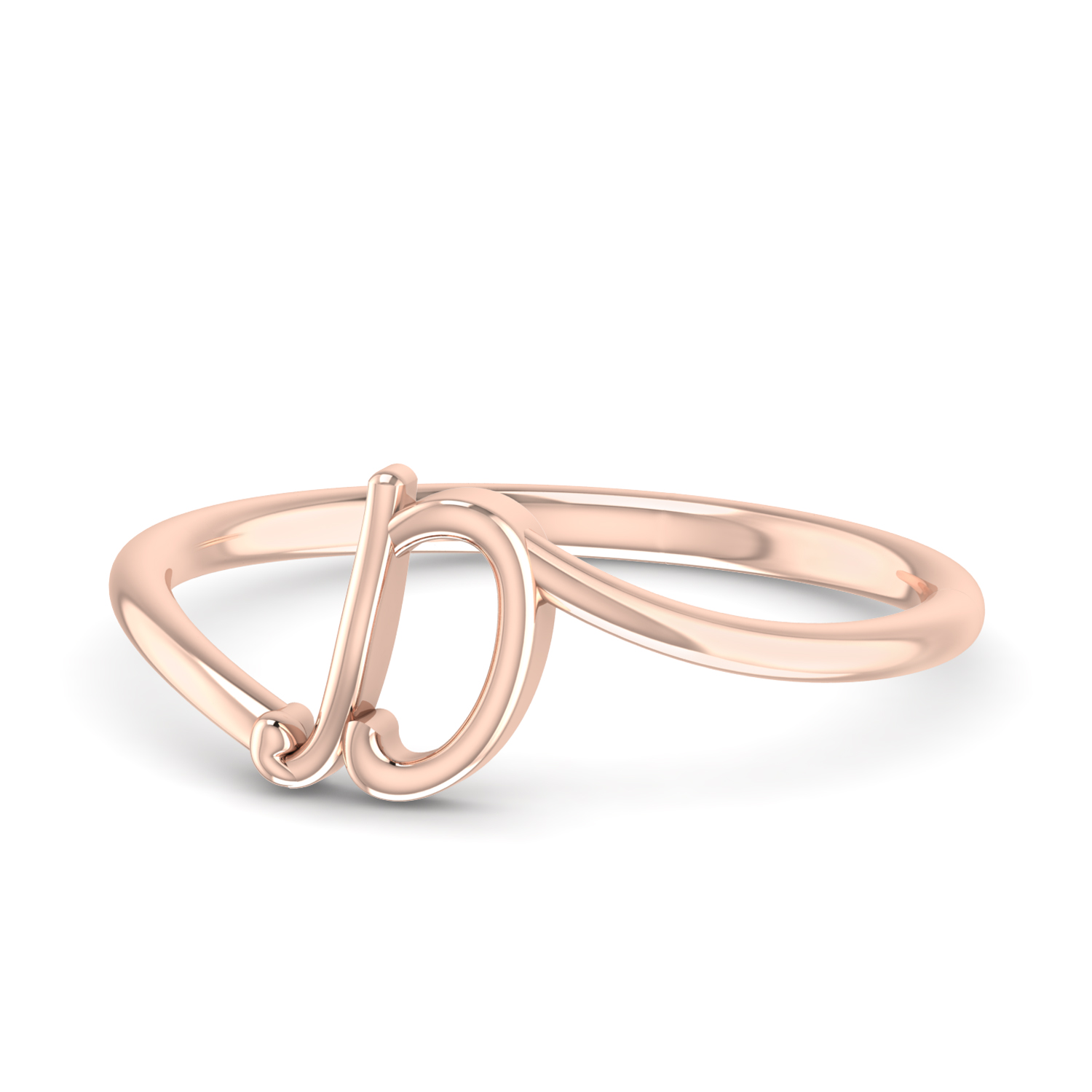 The LoveGold Alphabet D Gold Ring by PC Jeweller