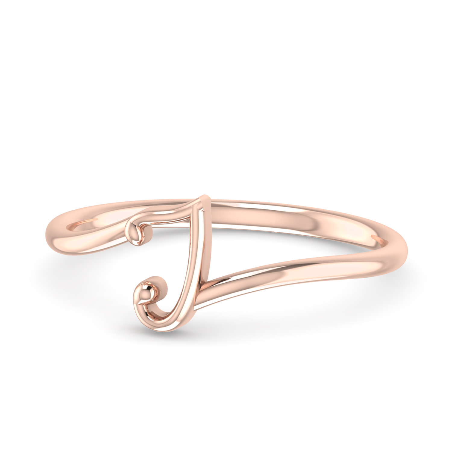 The LoveGold Alphabet J Gold Ring by PC Jeweller