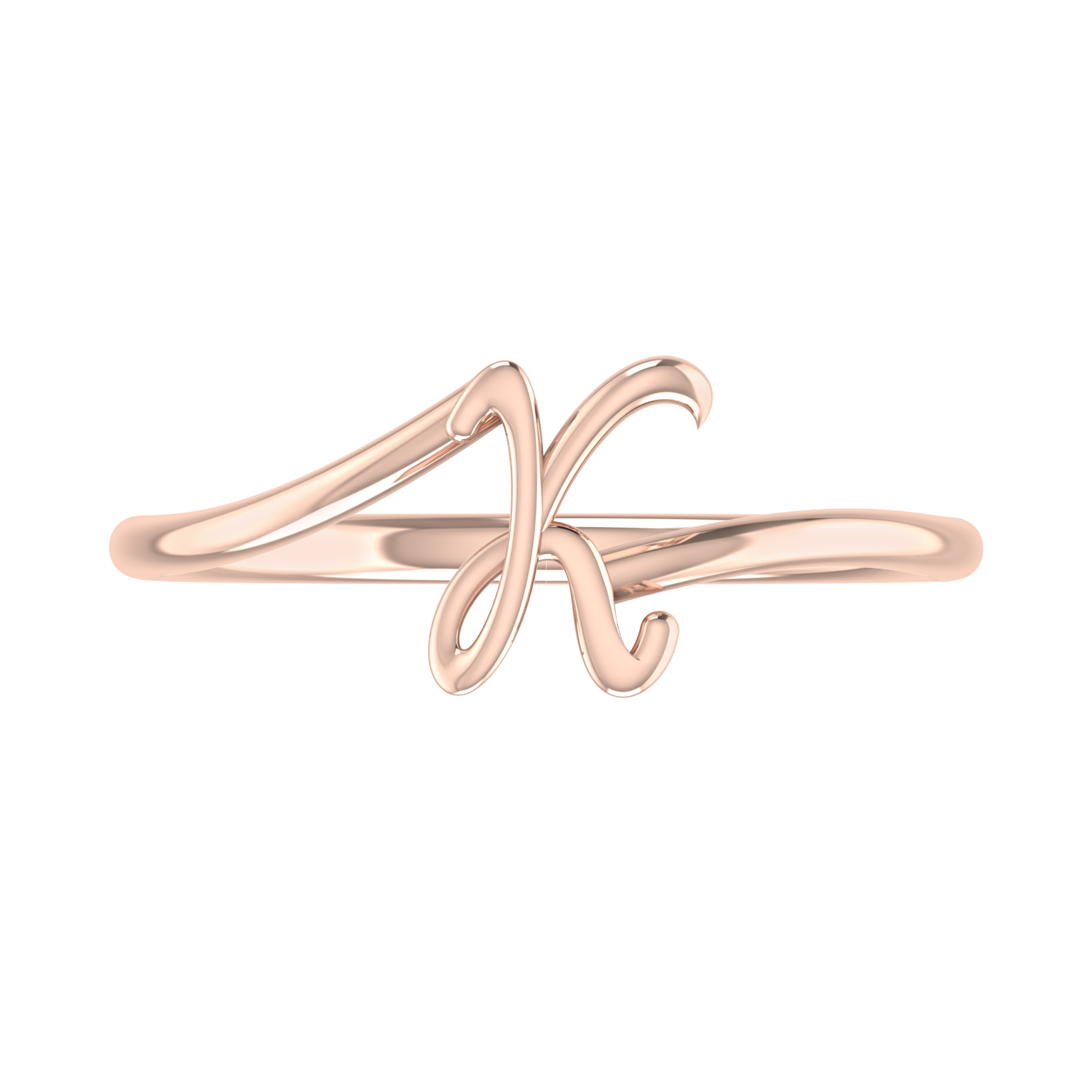 The LoveGold Alphabet K Gold Ring by PC Jeweller